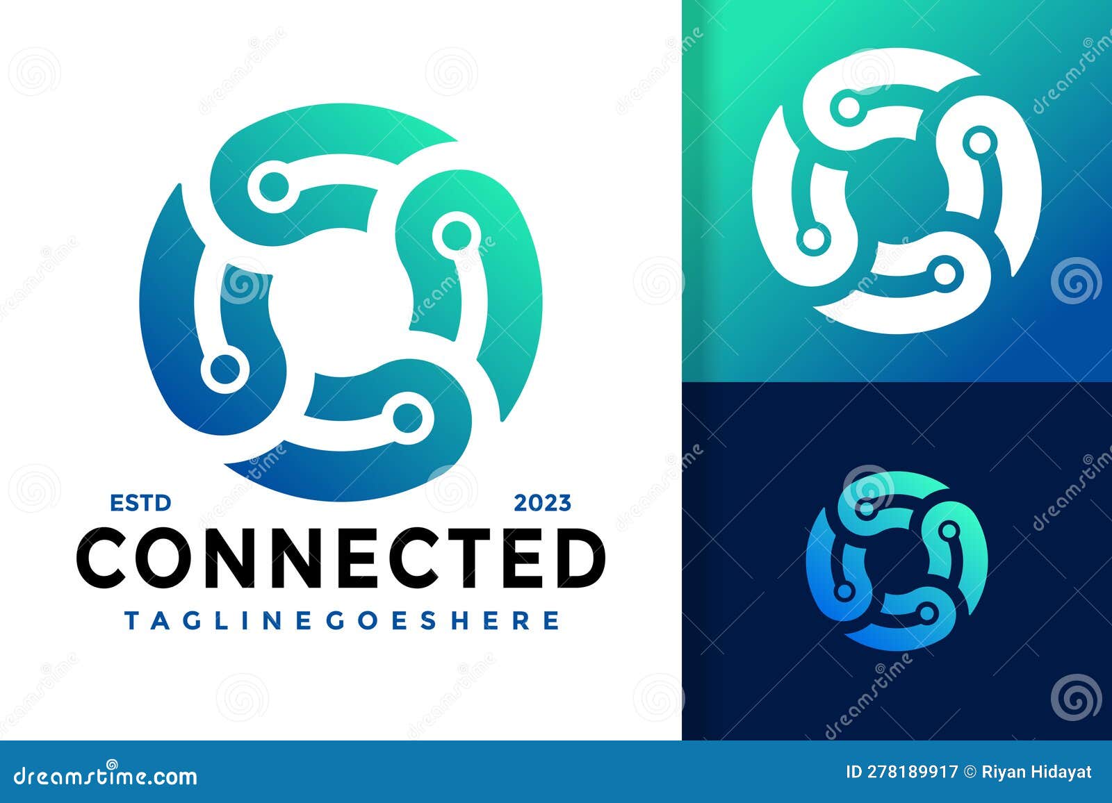 Circle Connected Technology Logo Vector Icon Illustration Stock Vector ...