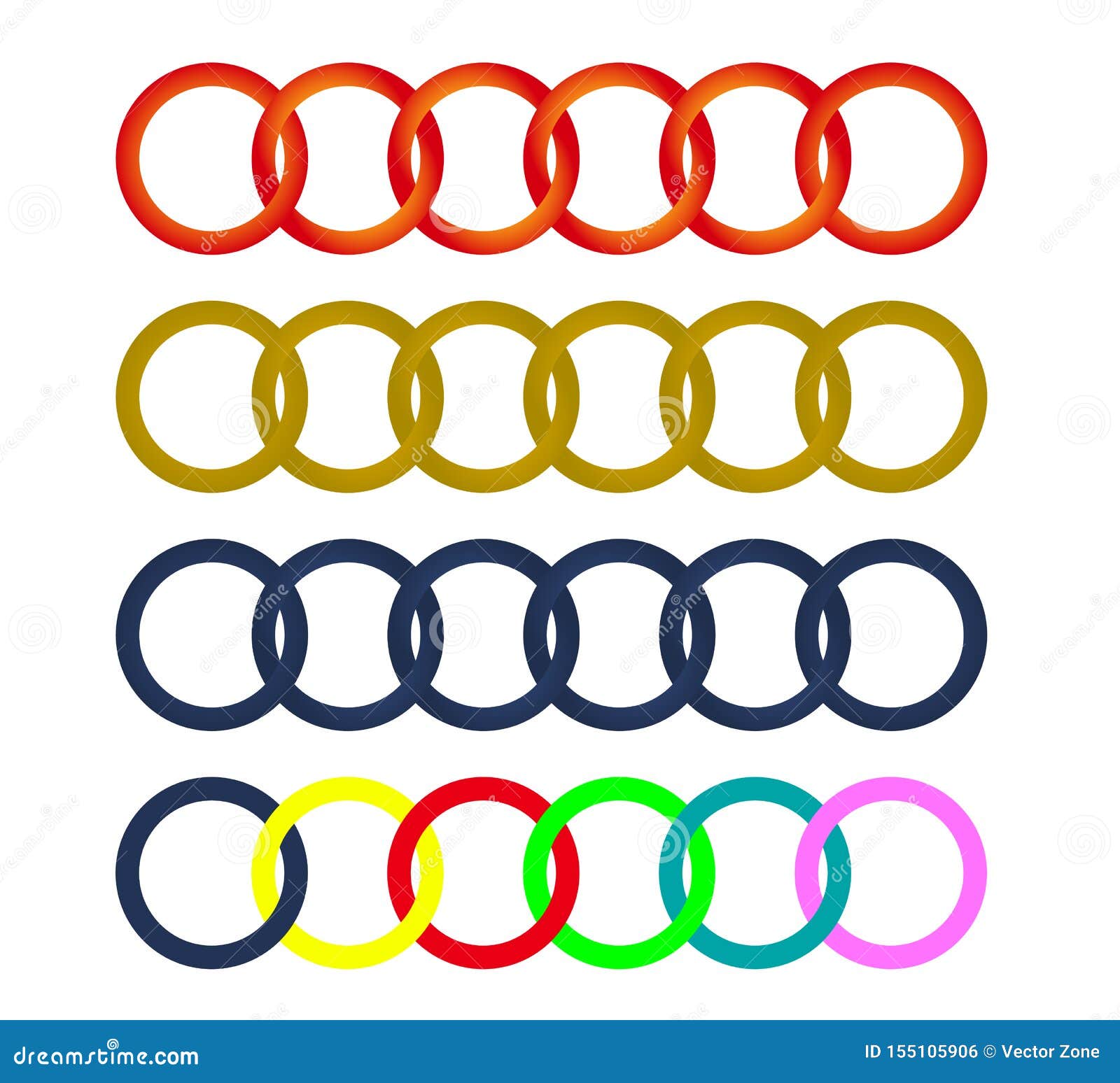 Circle Connections Set Template Vector Icon. Stock Vector ...