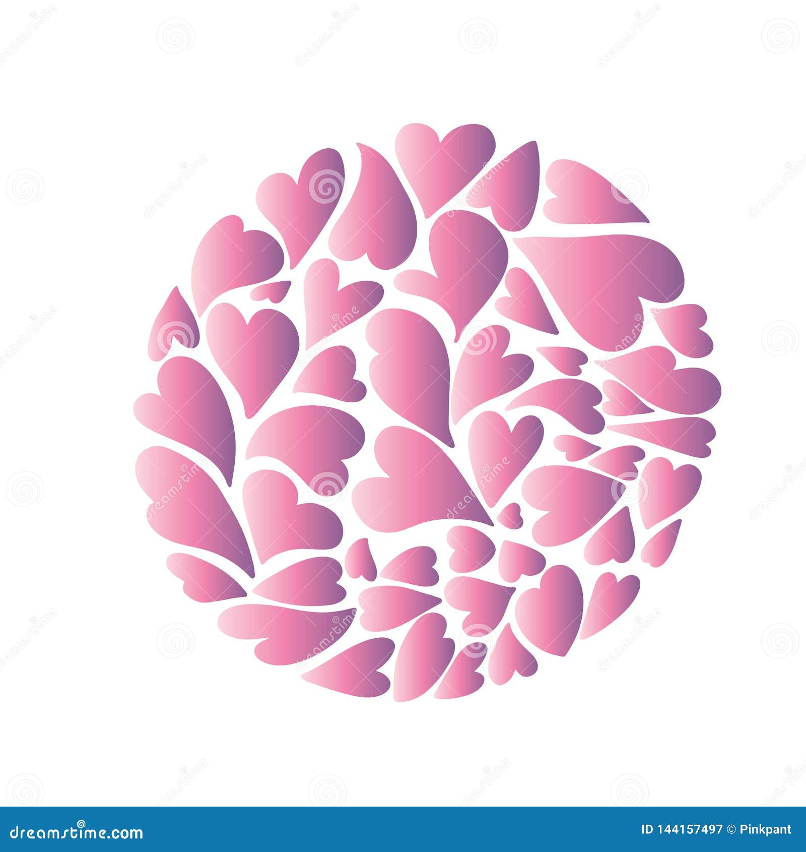Circle Consisting of Hearts for the Design of Cards Stock Vector ...