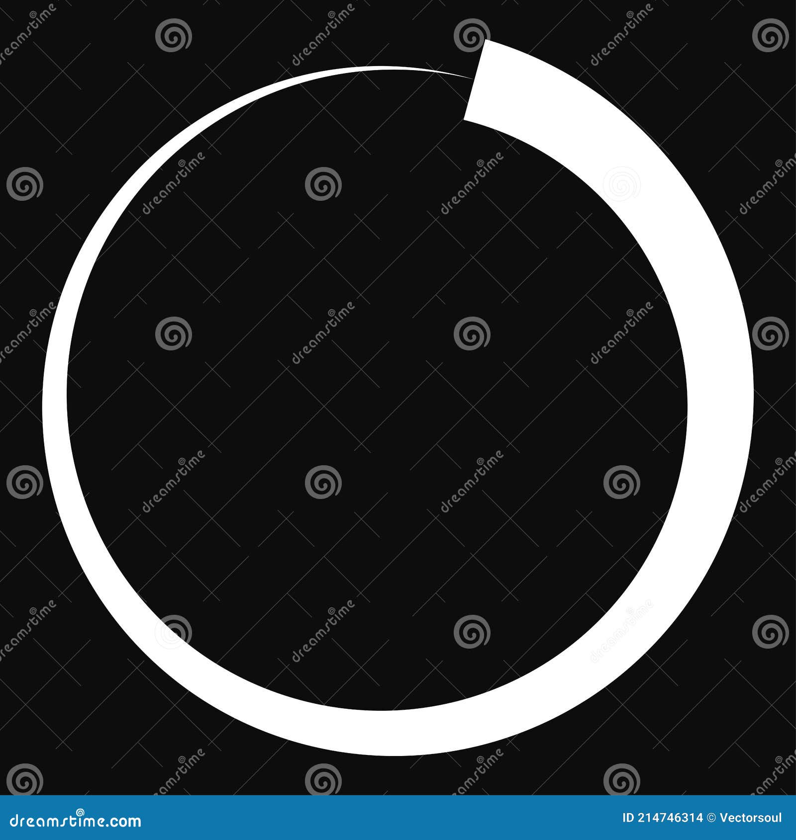 Circle Contour on Black. Simple Circle Circlet, Ring Design Element ...
