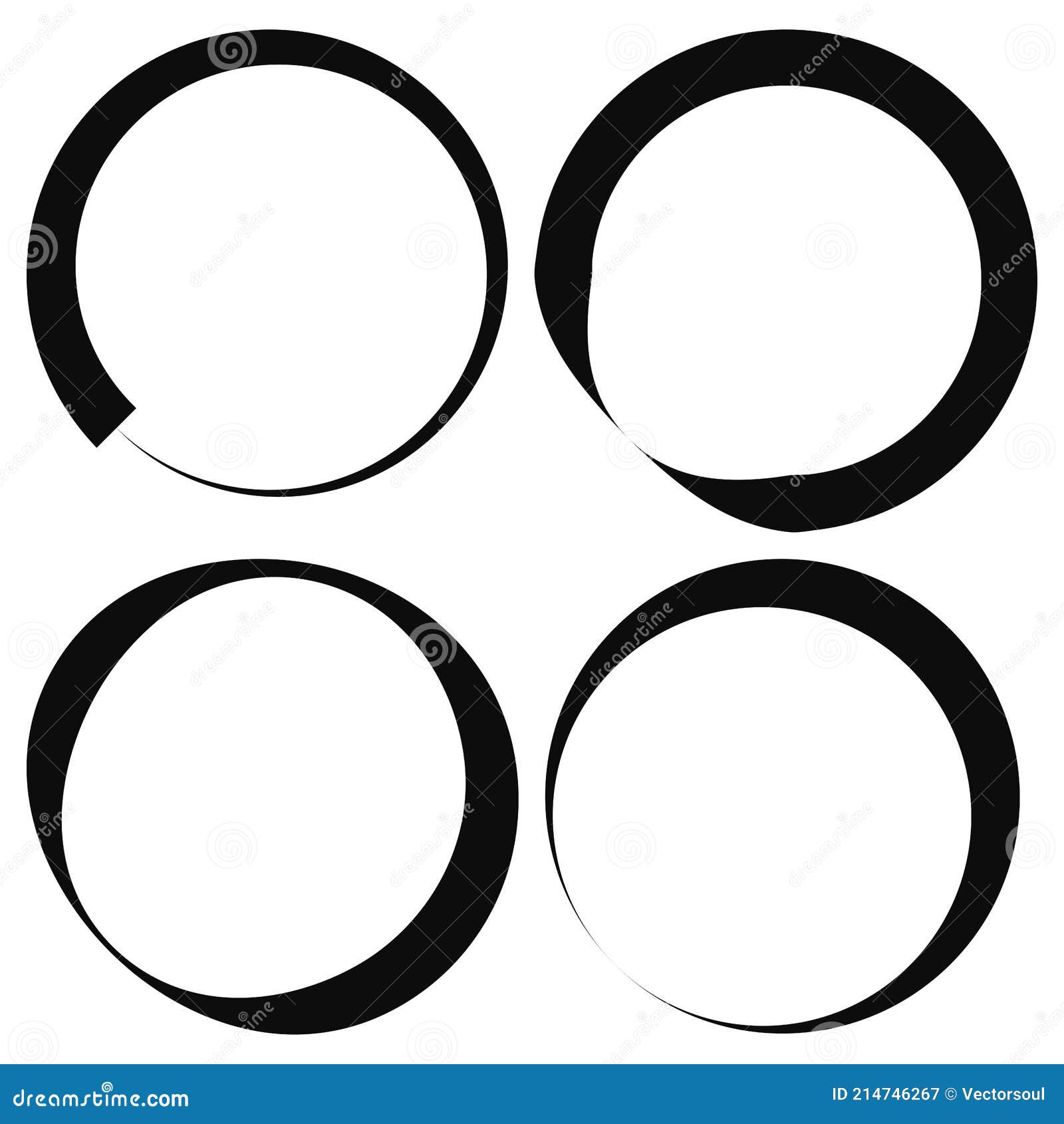 Circle Contour on Black. Simple Stock Vector - Illustration of ...