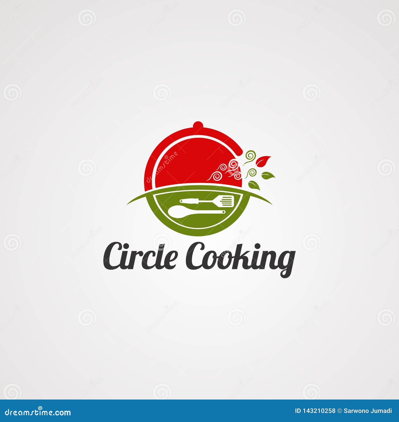 Circle Cooking with Natural Concept Logo Vector, Template, Icon, and ...