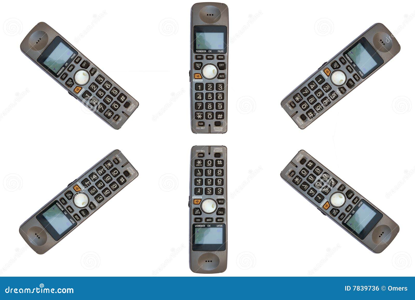 Circle of cordless phones stock photo. Image of communication - 7839736