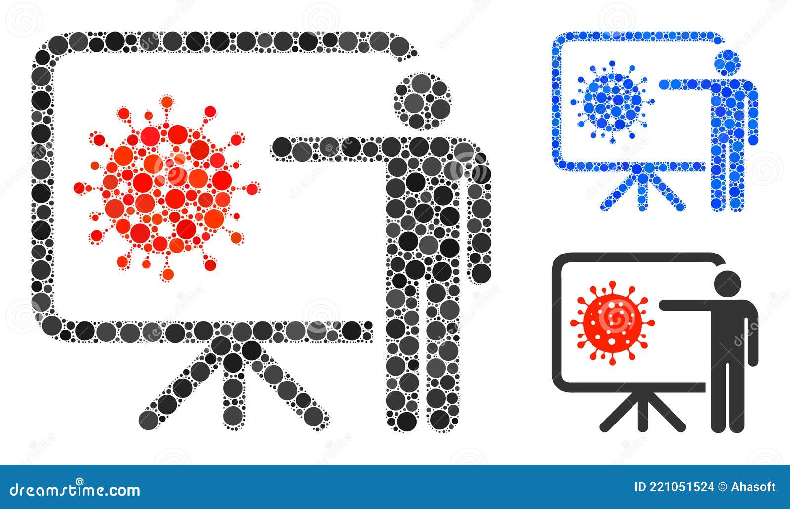 Circle Coronavirus Lecture Icon Mosaic Stock Illustration ...