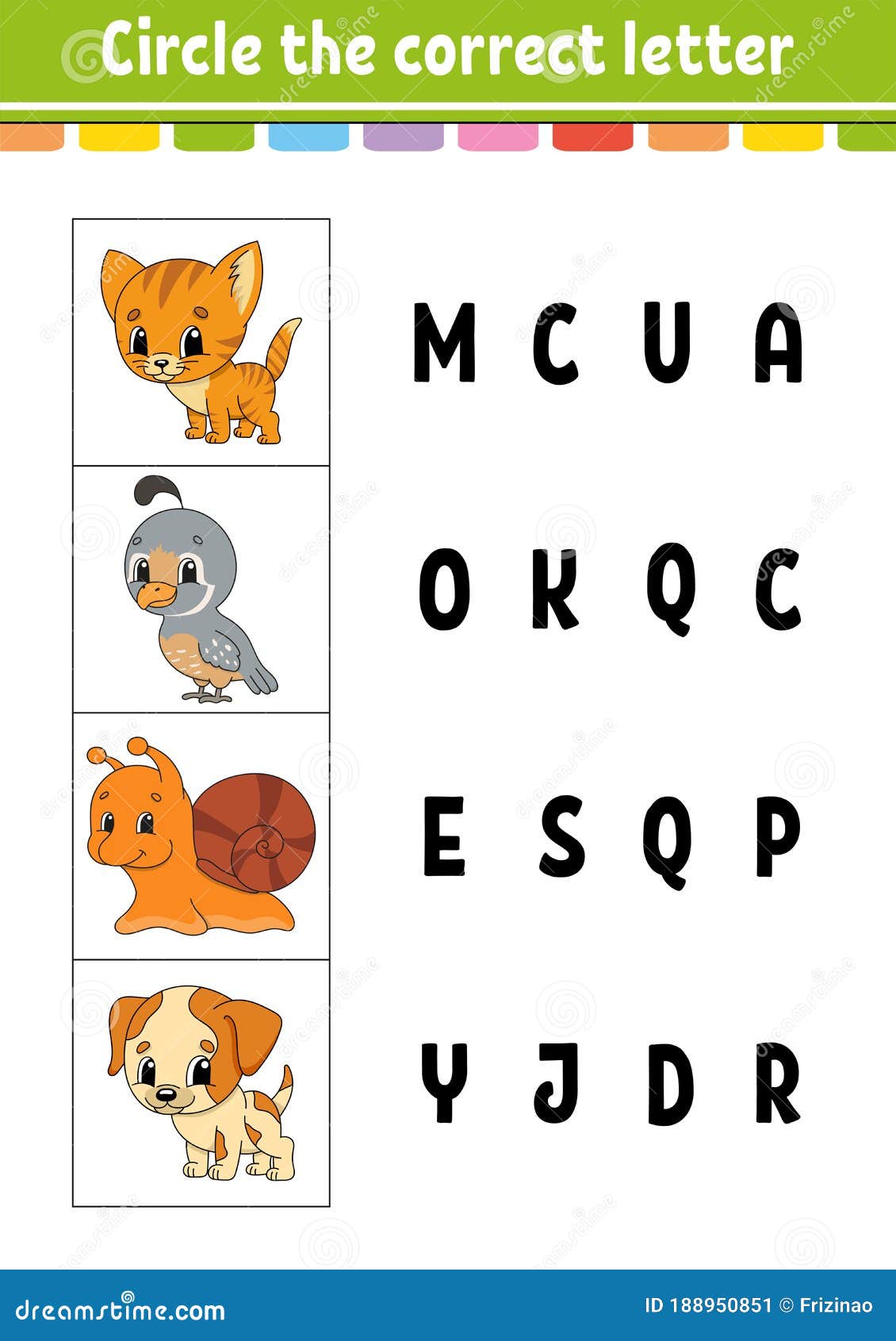 Circle the Correct Letter. Education Developing Worksheet. Learning ...
