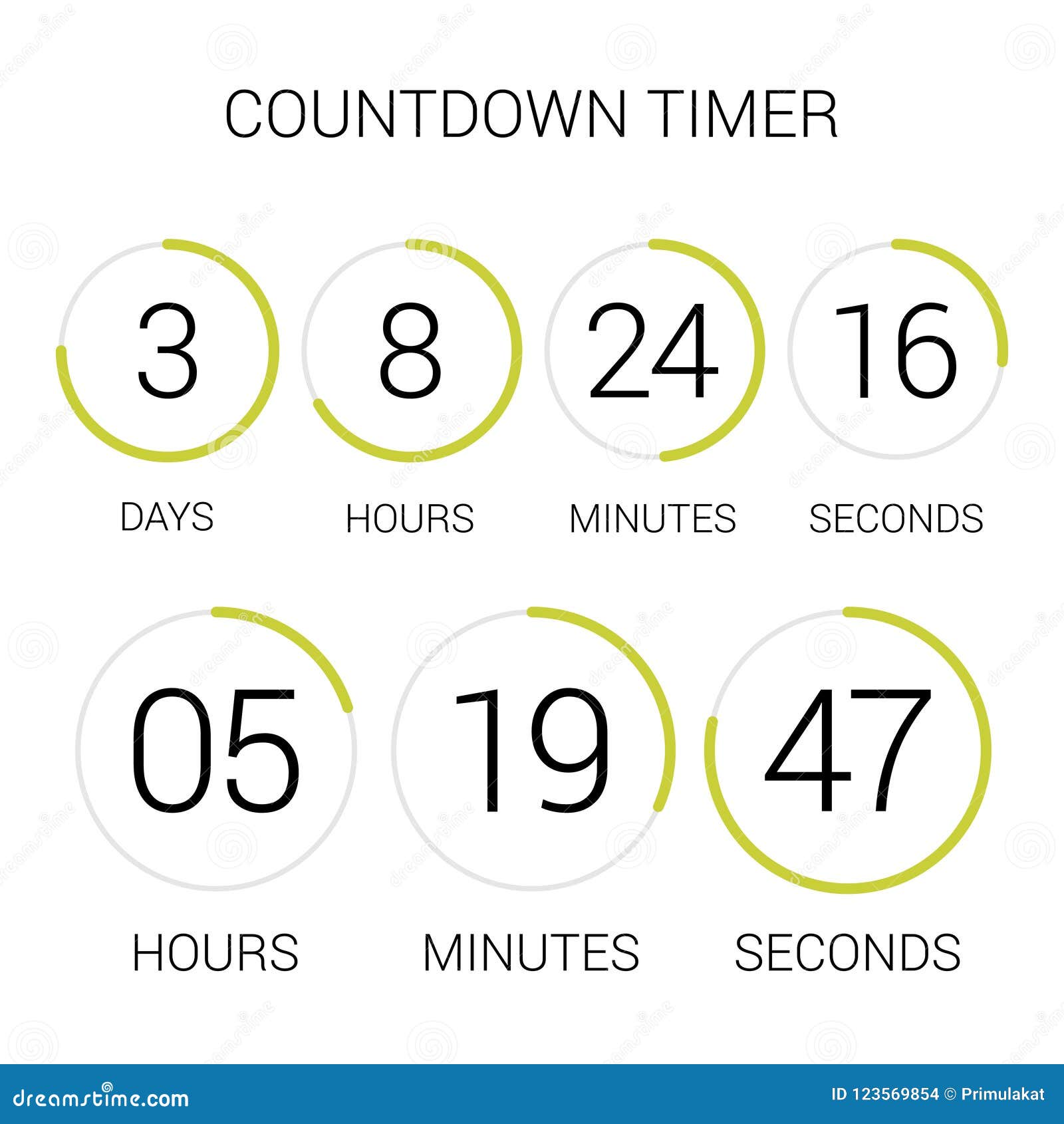 Circle Countdown Clock Counter Timer On White Stock Vector Illustration Of Design Information