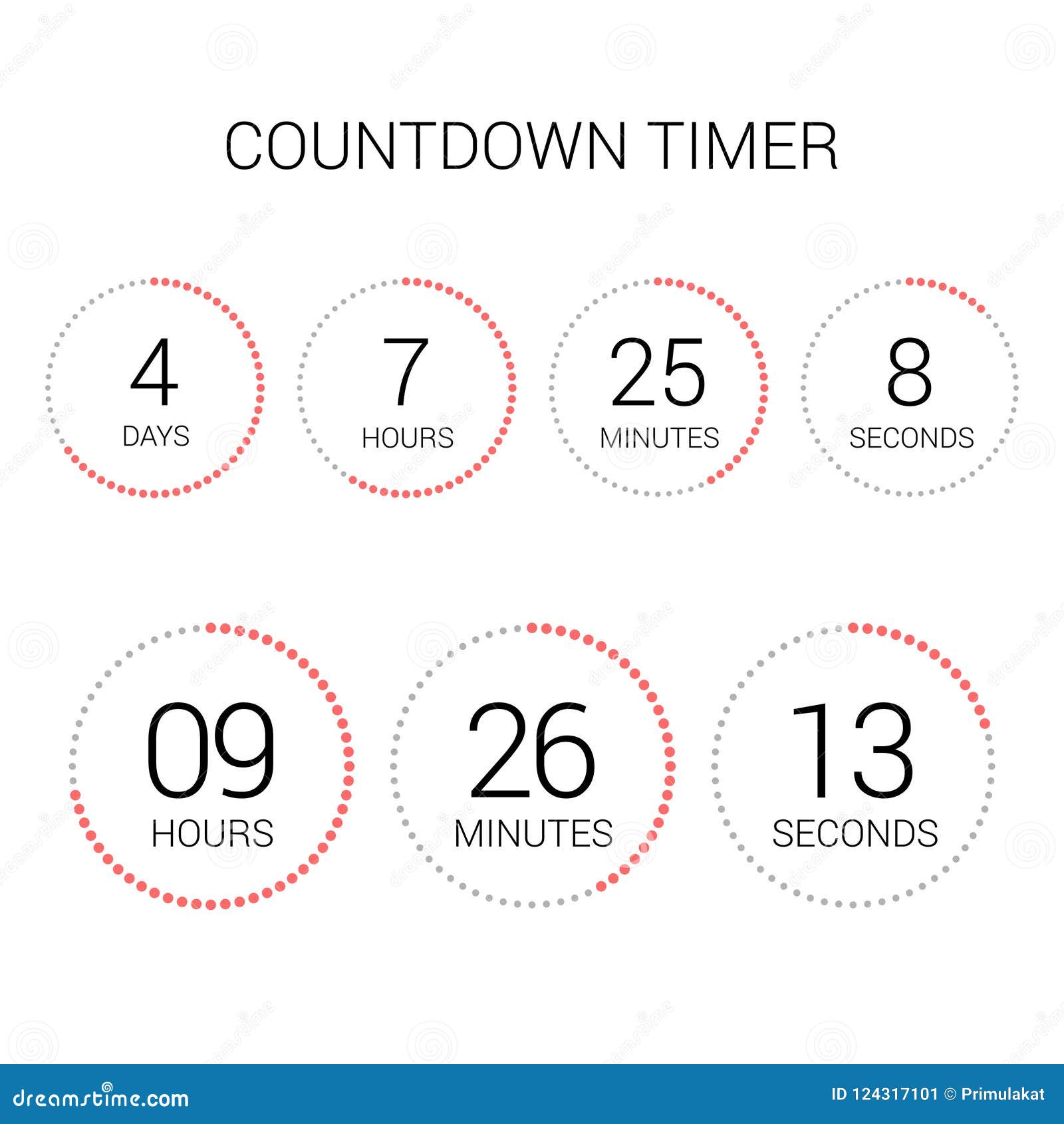 Circle Countdown Clock Counter Timer on White Stock Vector ...