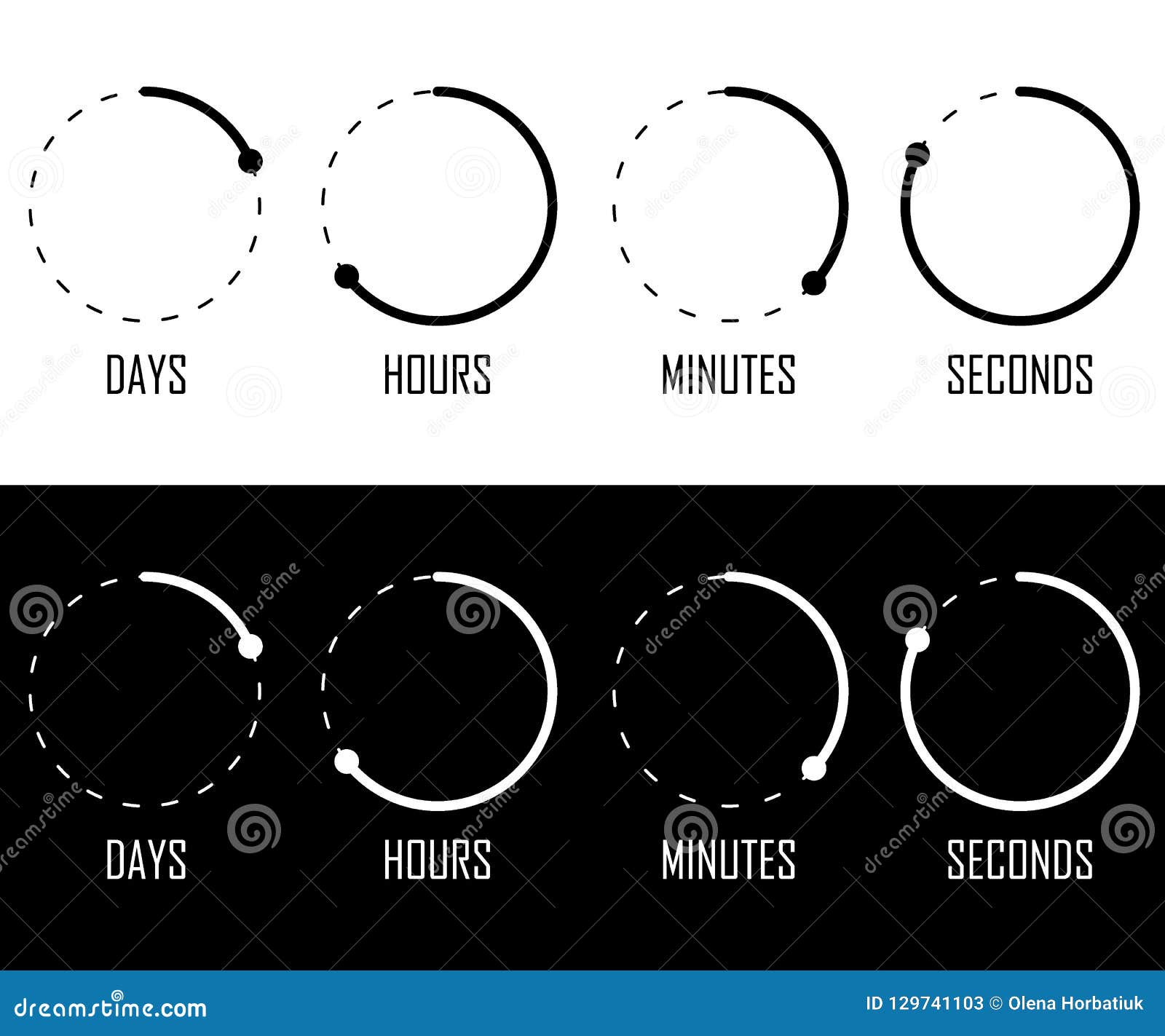 Circle Countdown Clock Counter Timer on White. Vector Time Remaining ... Circle Countdown Clock Counter Timer on White. Vector Time Remaining ...