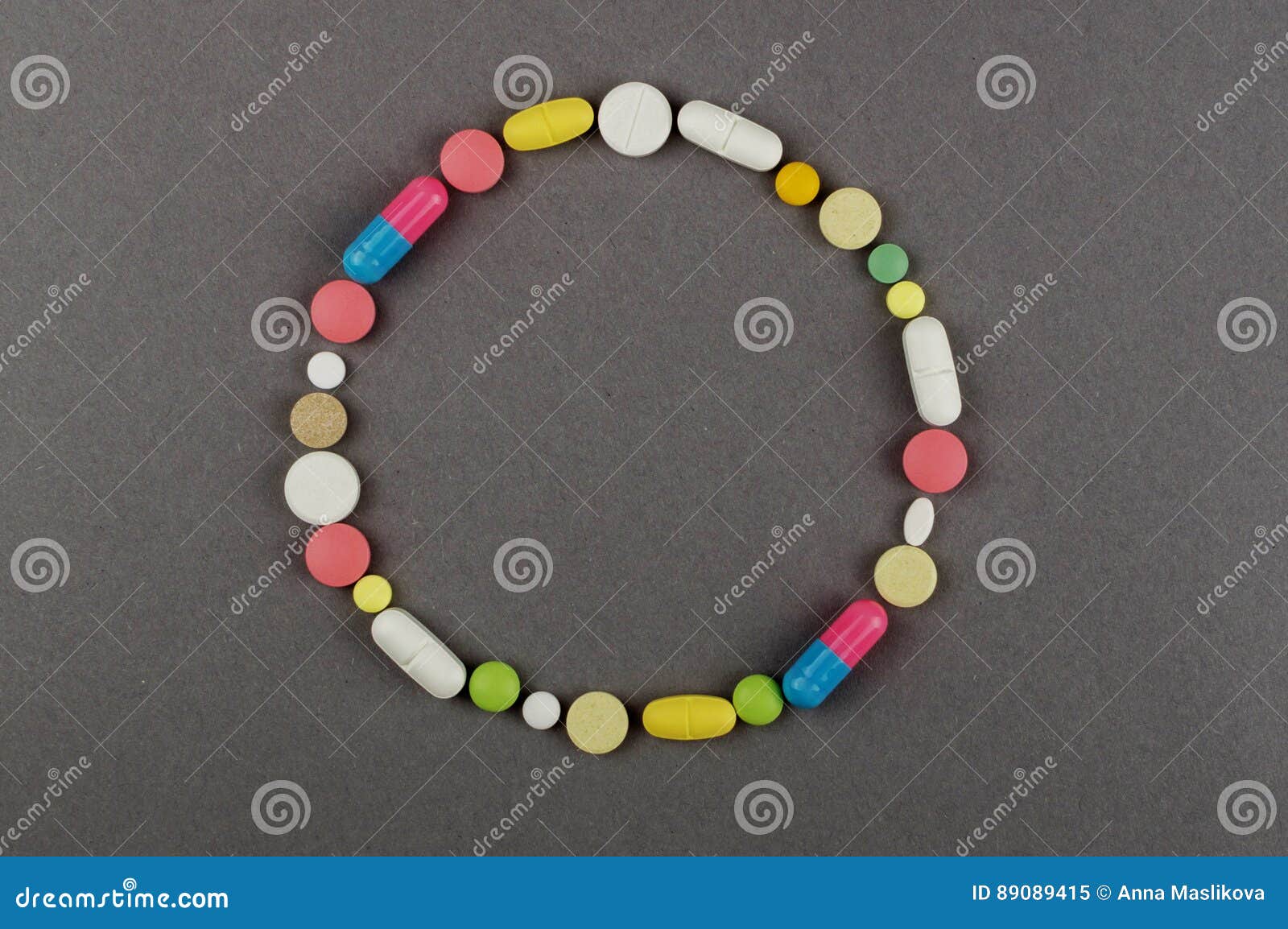 Circle Created from Colored Pills. Medical Concept Stock Image - Image ...