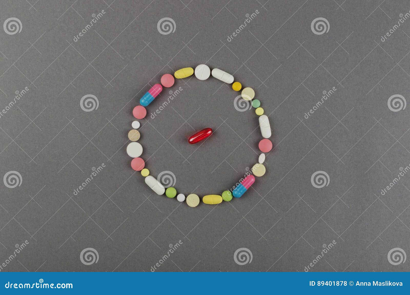 Circle Created from Colored Pills. Medical Concept Stock Photo - Image ...