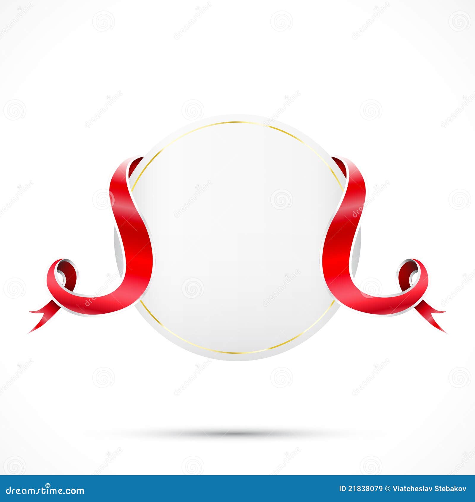 Circle Creative Tag with Red Ribbon Stock Vector - Illustration of ...