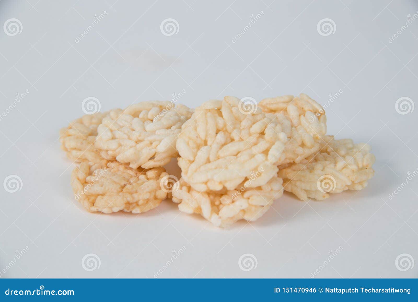 Circle Crispy Rice Isolated On White Royalty-Free Stock Photo ...