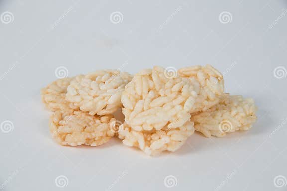 It is Circle Crispy Rice on White Stock Photo - Image of healthy, cake ...