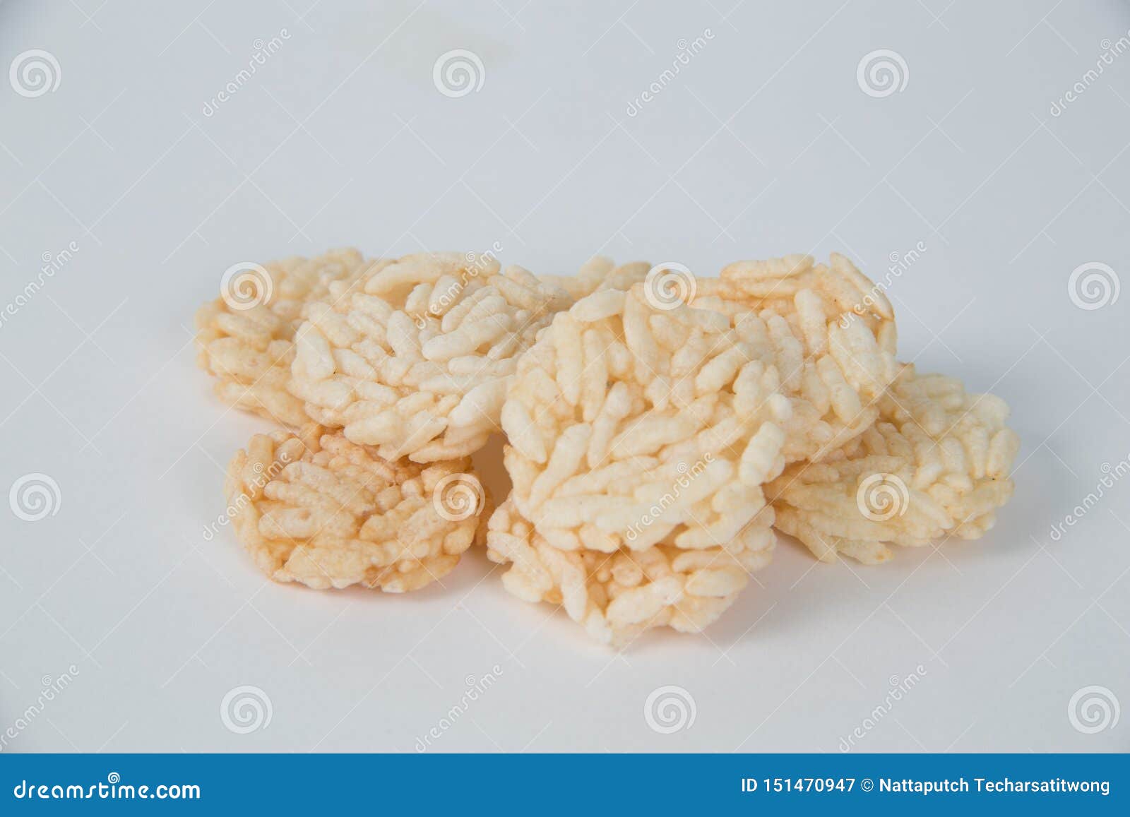 Circle Crispy Rice Isolated On White Royalty-Free Stock Photo ...
