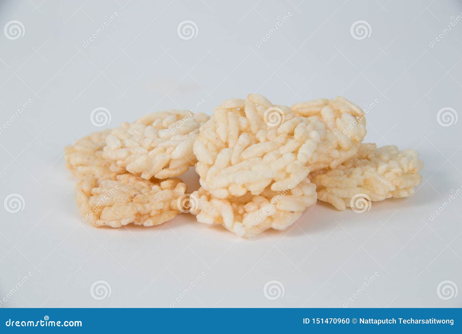 Circle Crispy Rice Isolated On White Stock Photography | CartoonDealer ...