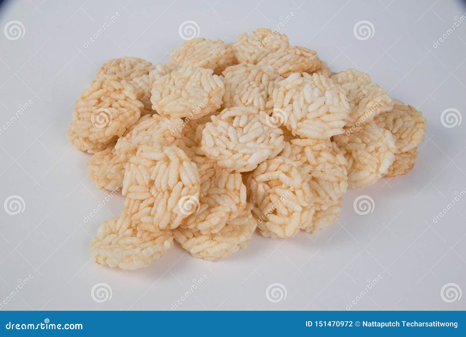 It is Circle Crispy Rice Isolated on White Stock Photo - Image of dried ...