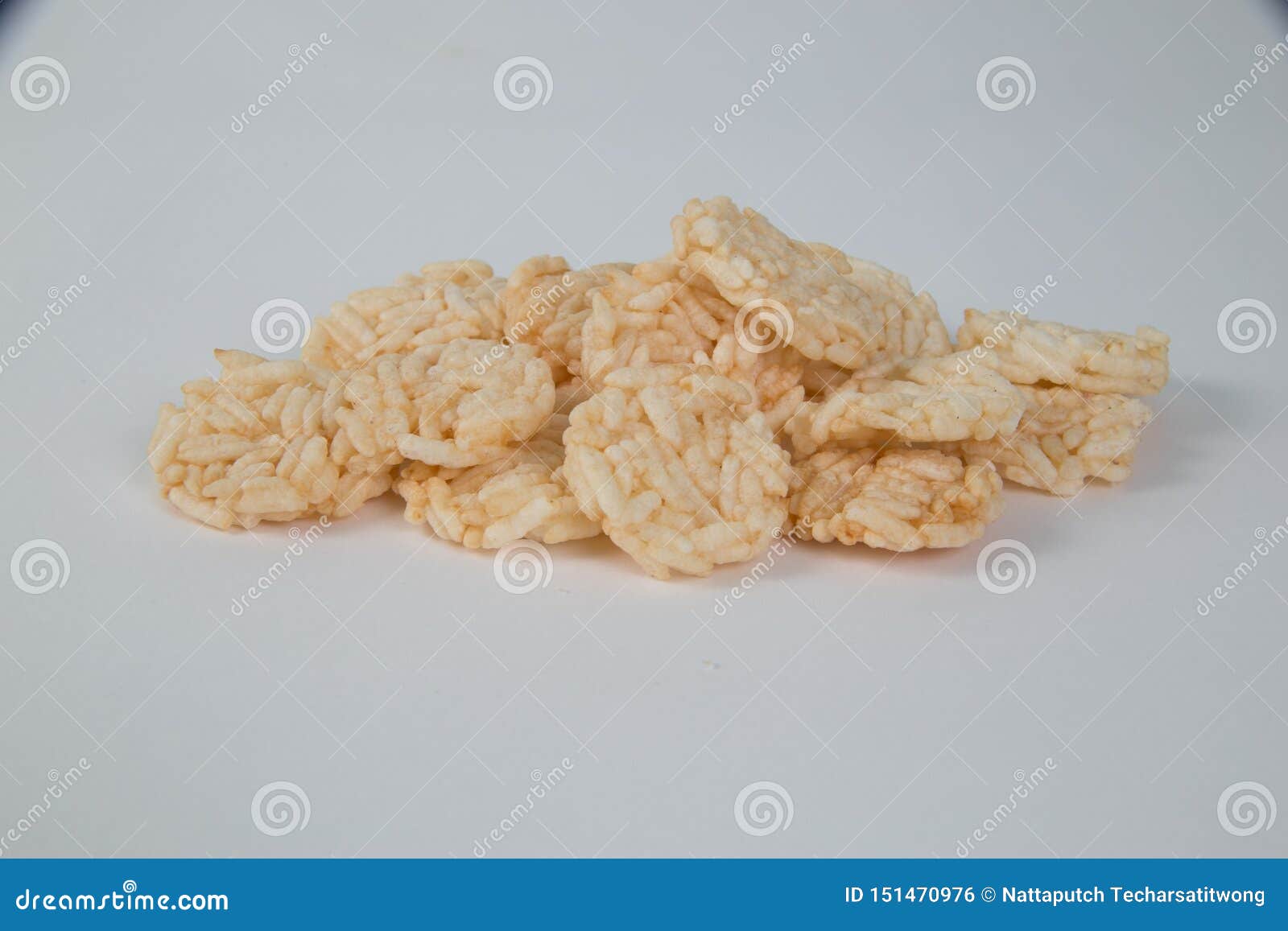Circle Crispy Rice Isolated On White Stock Photography | CartoonDealer ...