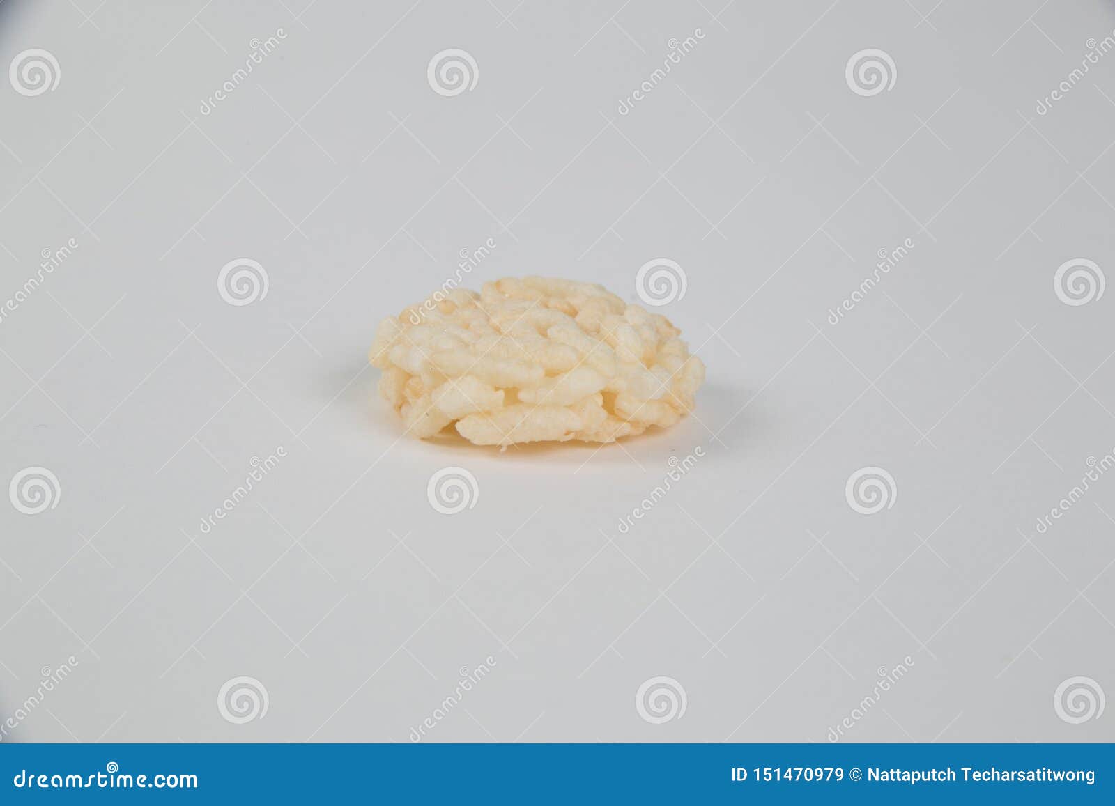 It is Circle Crispy Rice Isolated on White Stock Image - Image of ...
