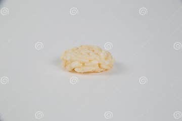 It is Circle Crispy Rice Isolated on White Stock Image - Image of ...