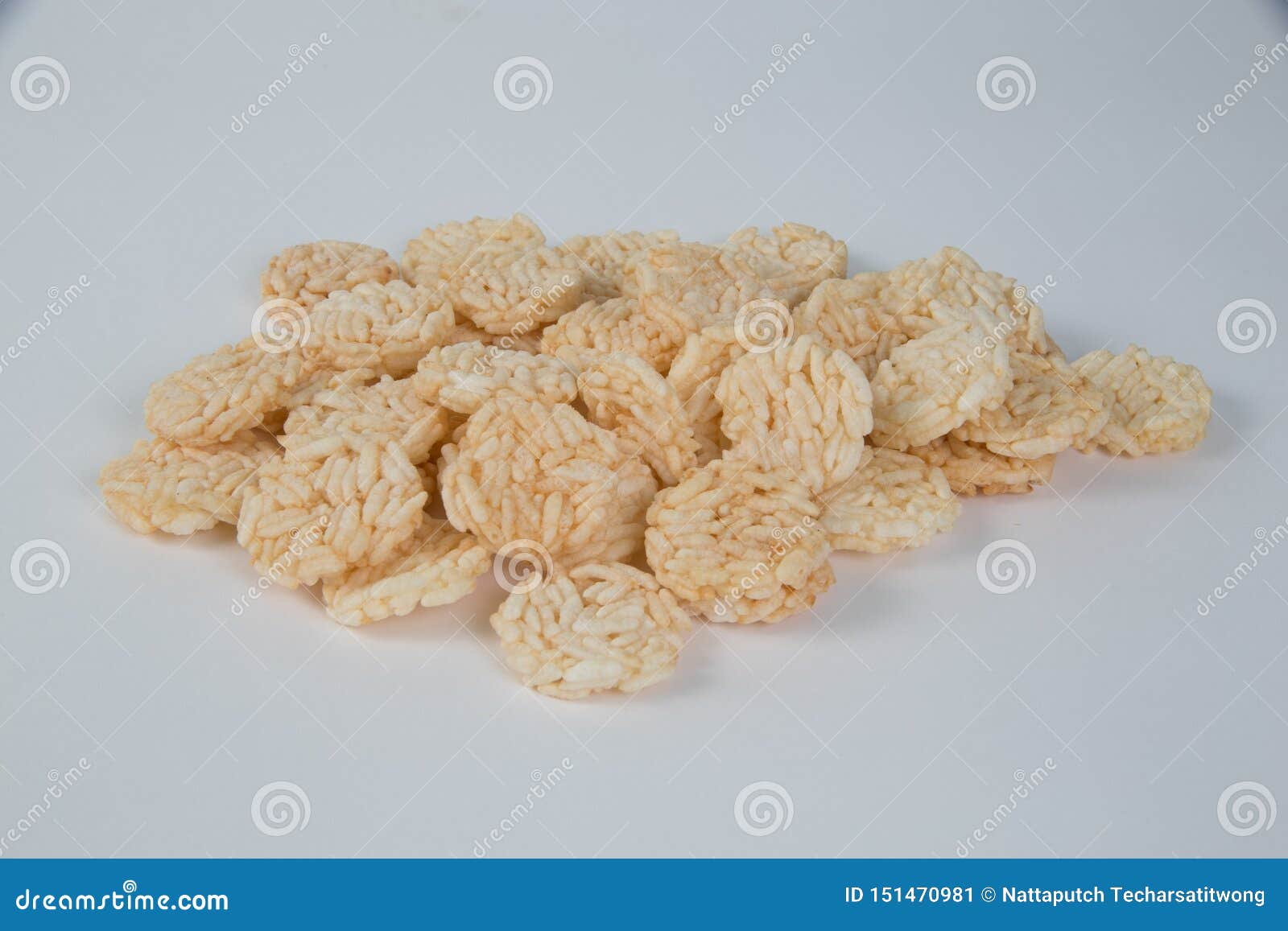 Circle Crispy Rice Isolated On White Stock Photography | CartoonDealer ...