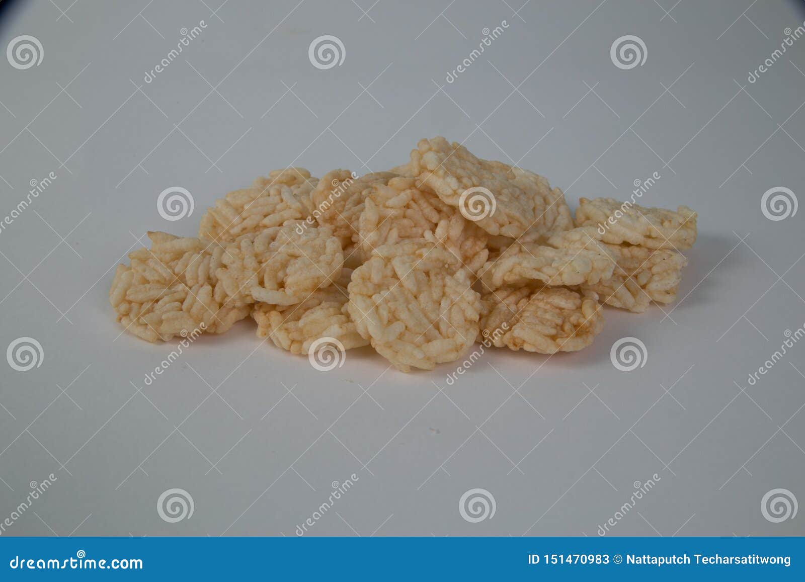 It is Circle Crispy Rice Isolated on White Stock Image - Image of ...