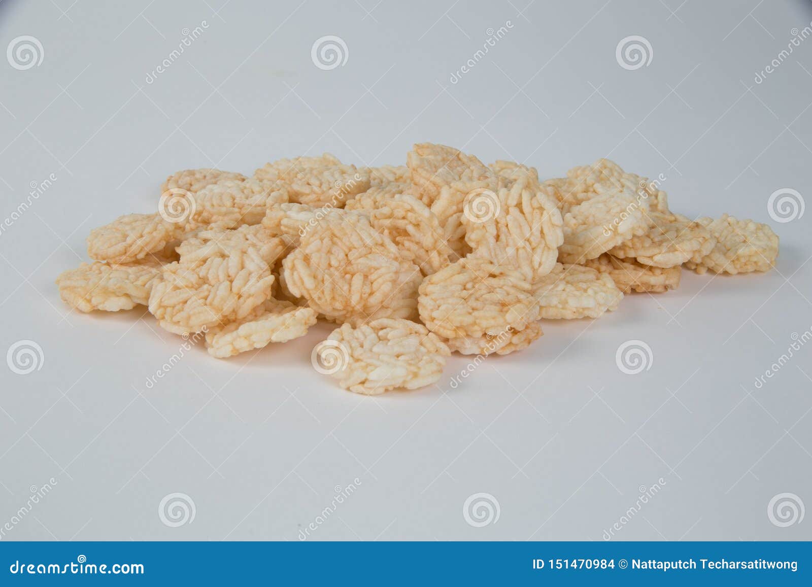 Circle Crispy Rice Isolated On White Stock Photography | CartoonDealer ...