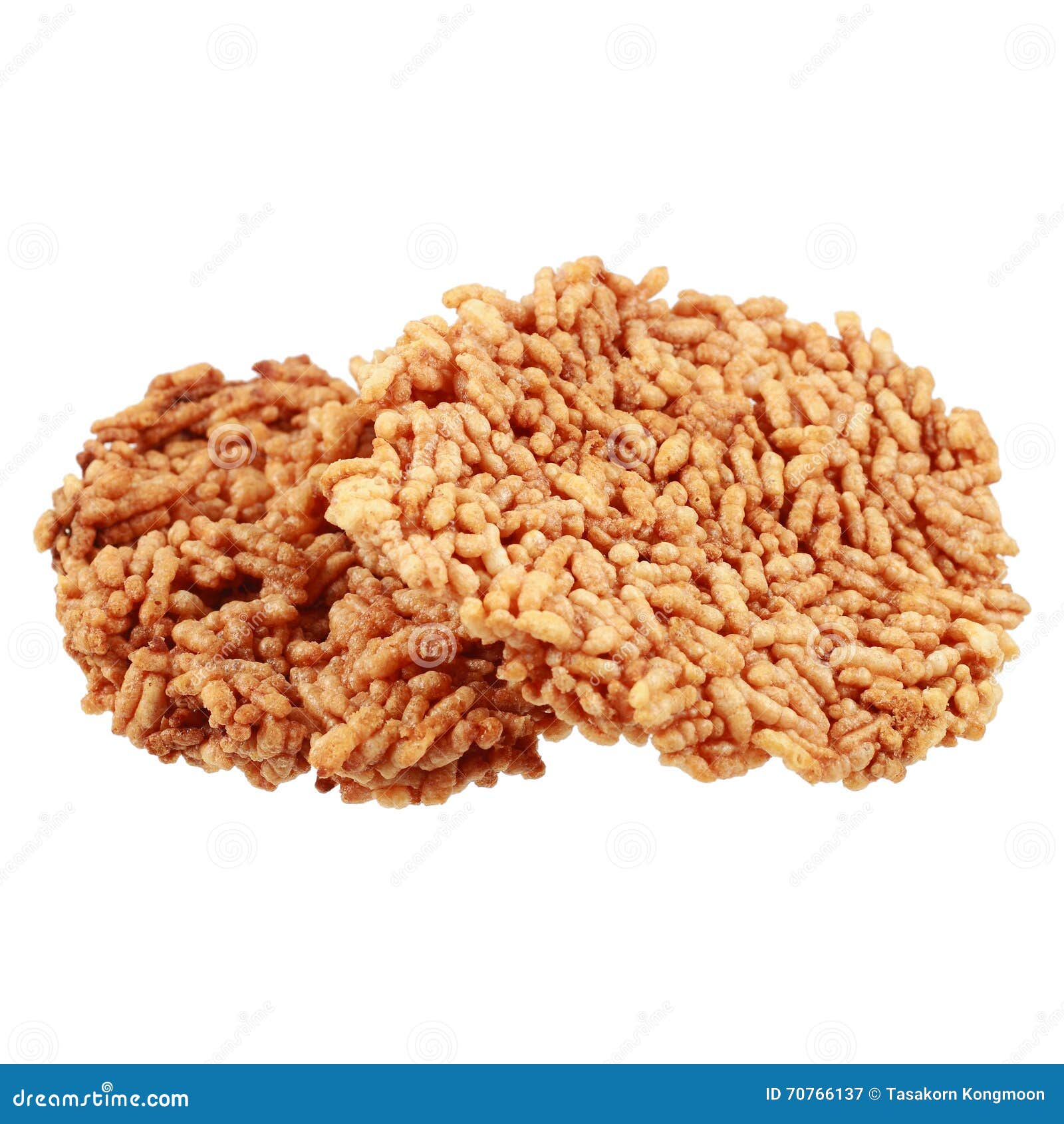Circle Crispy Rice Isolated on White Stock Image - Image of food ...