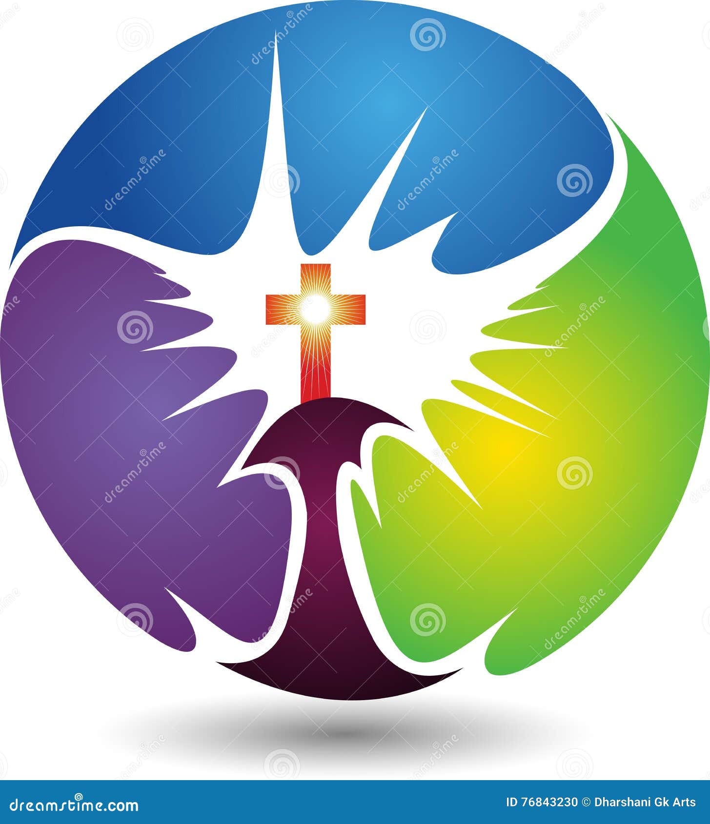 Circle And The Cross Inside Frame Background Stock Photography ...