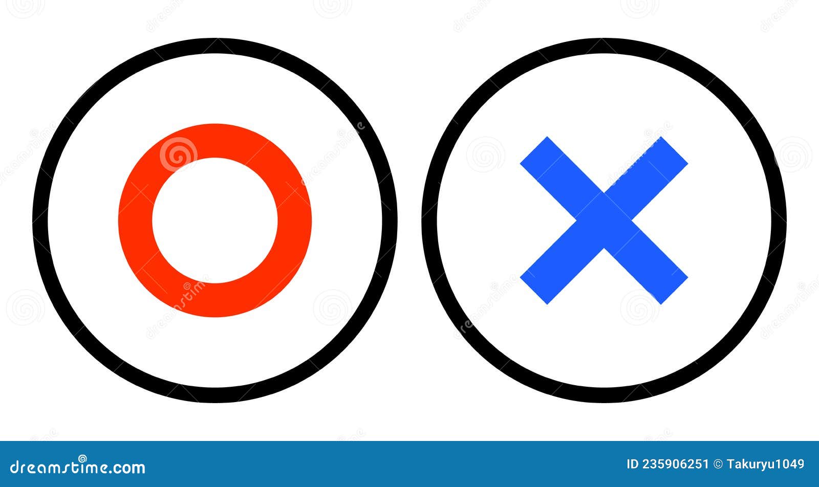 Circle and Cross Mark Icons. Simple Vector Illustration To Represent ...