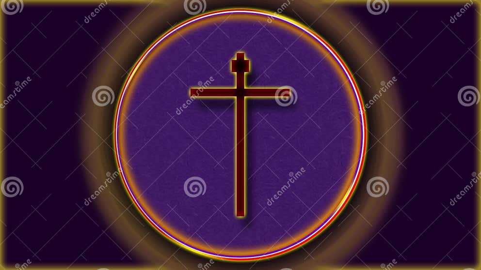 Circle and the Cross Inside Frame Background Stock Illustration ...