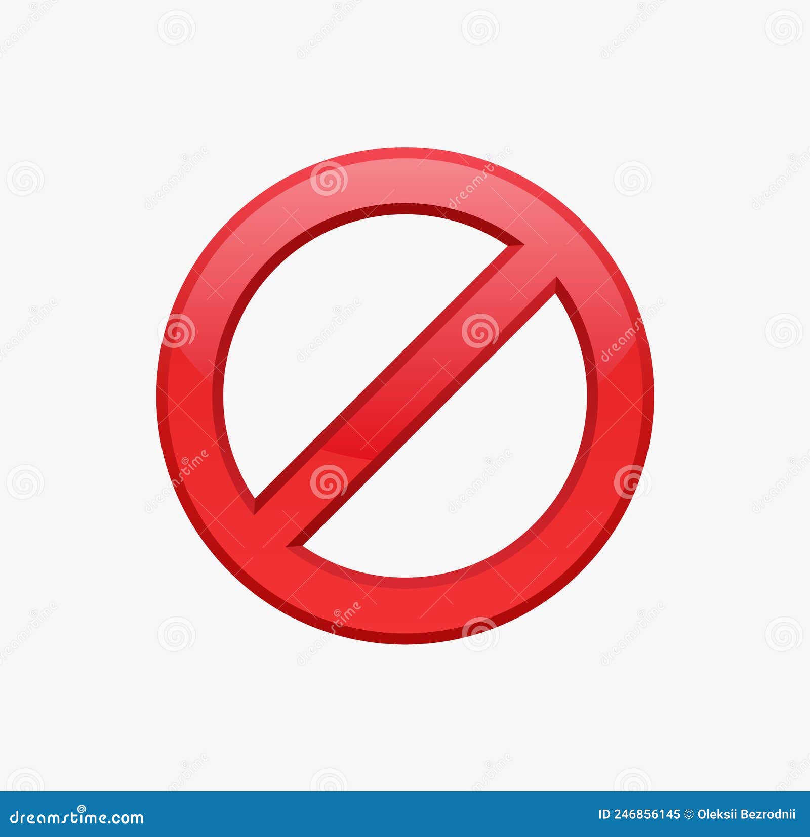 Circle with Crossed Line. Red Prohibition Sign Stock Vector ...