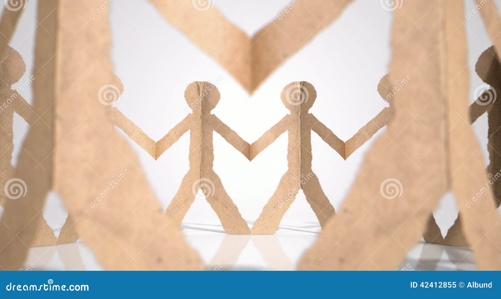 Circle of Cutout Paper Cardboard Men Stock Image - Image of linked ...