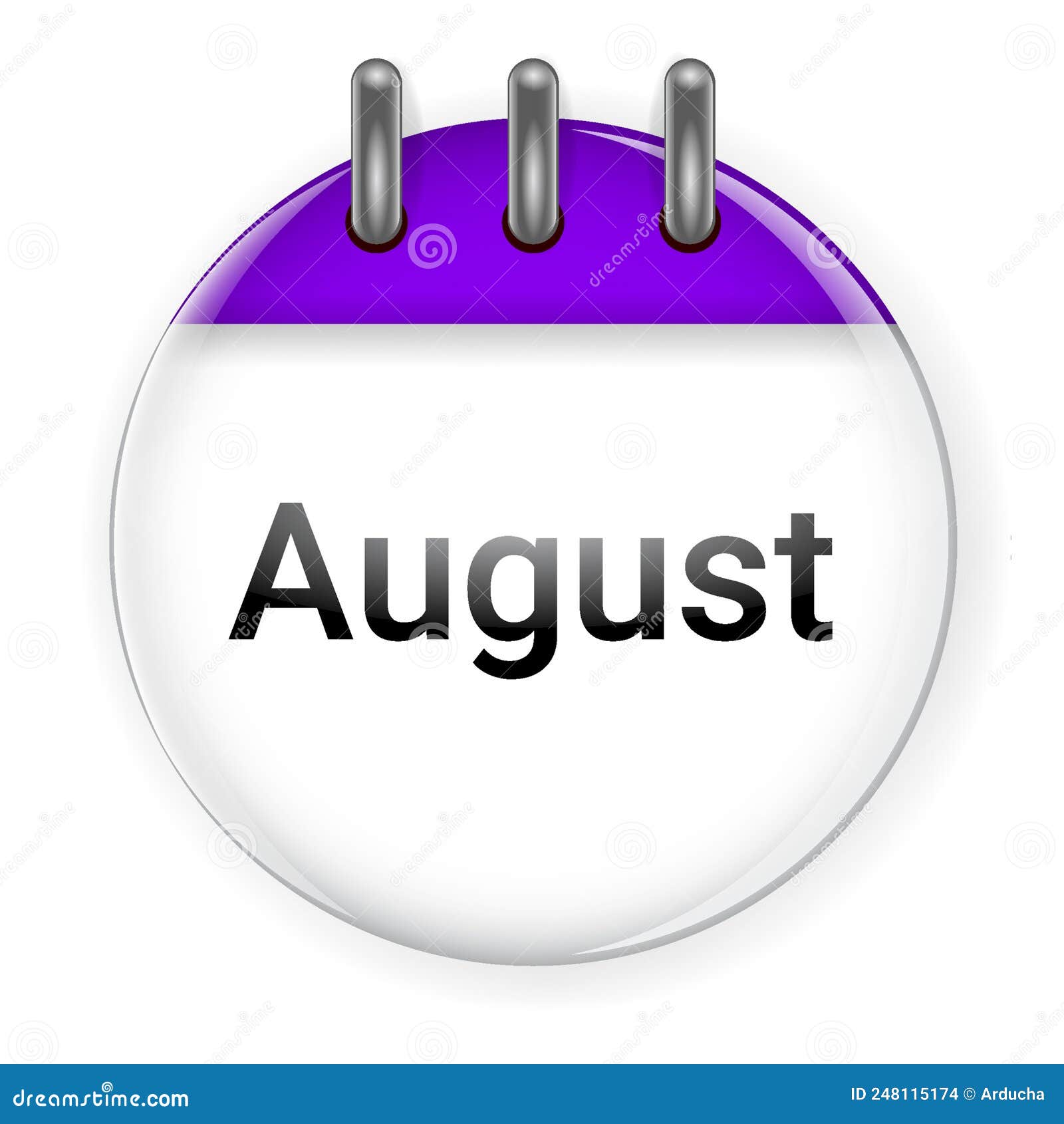 Circle 3d Calendar August Icon Stock Vector - Illustration of date ...