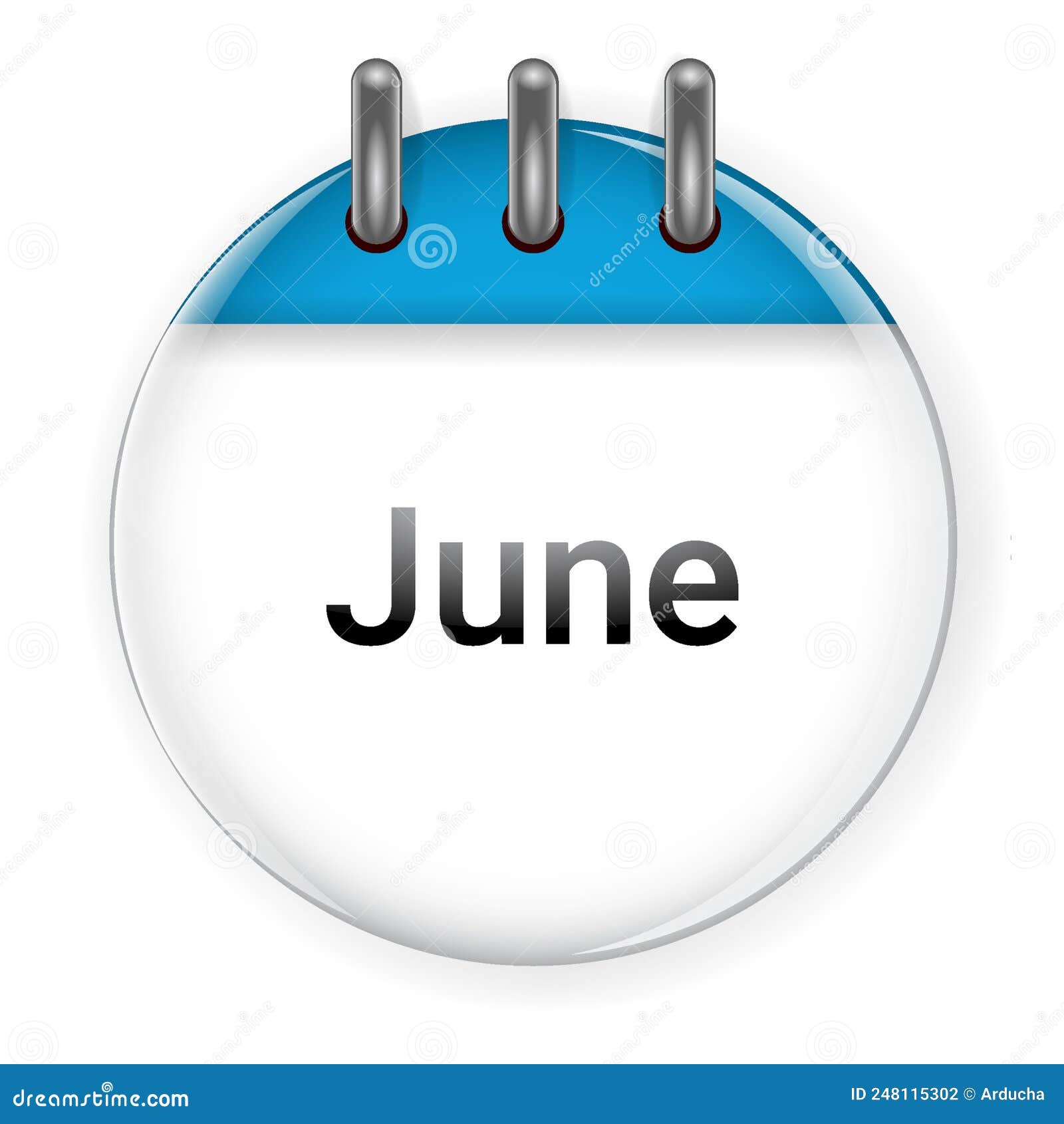 Circle 3d Calendar June Icon Stock Vector - Illustration of sign ...