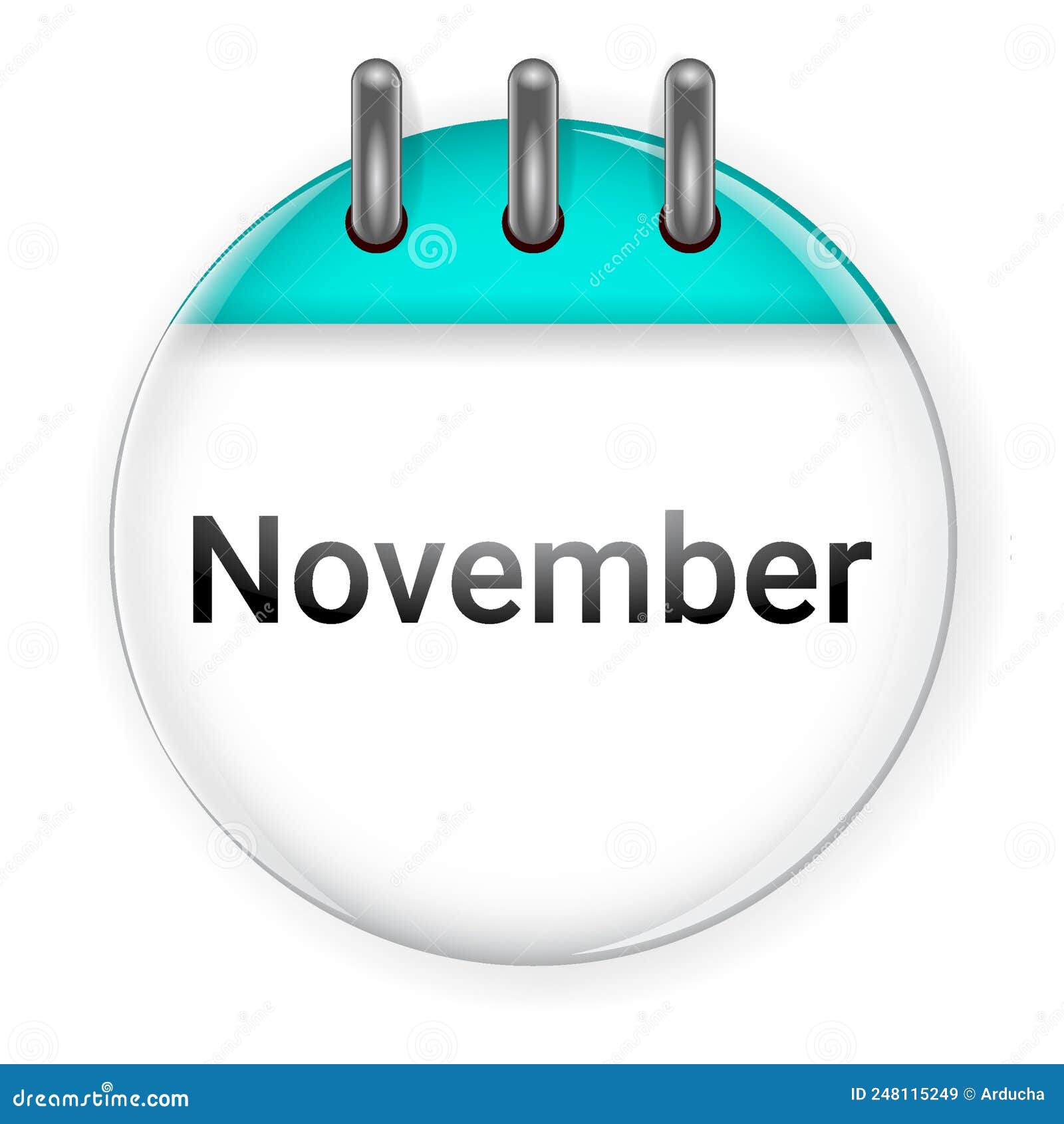 Circle 3d Calendar November Icon Stock Vector - Illustration of month ...