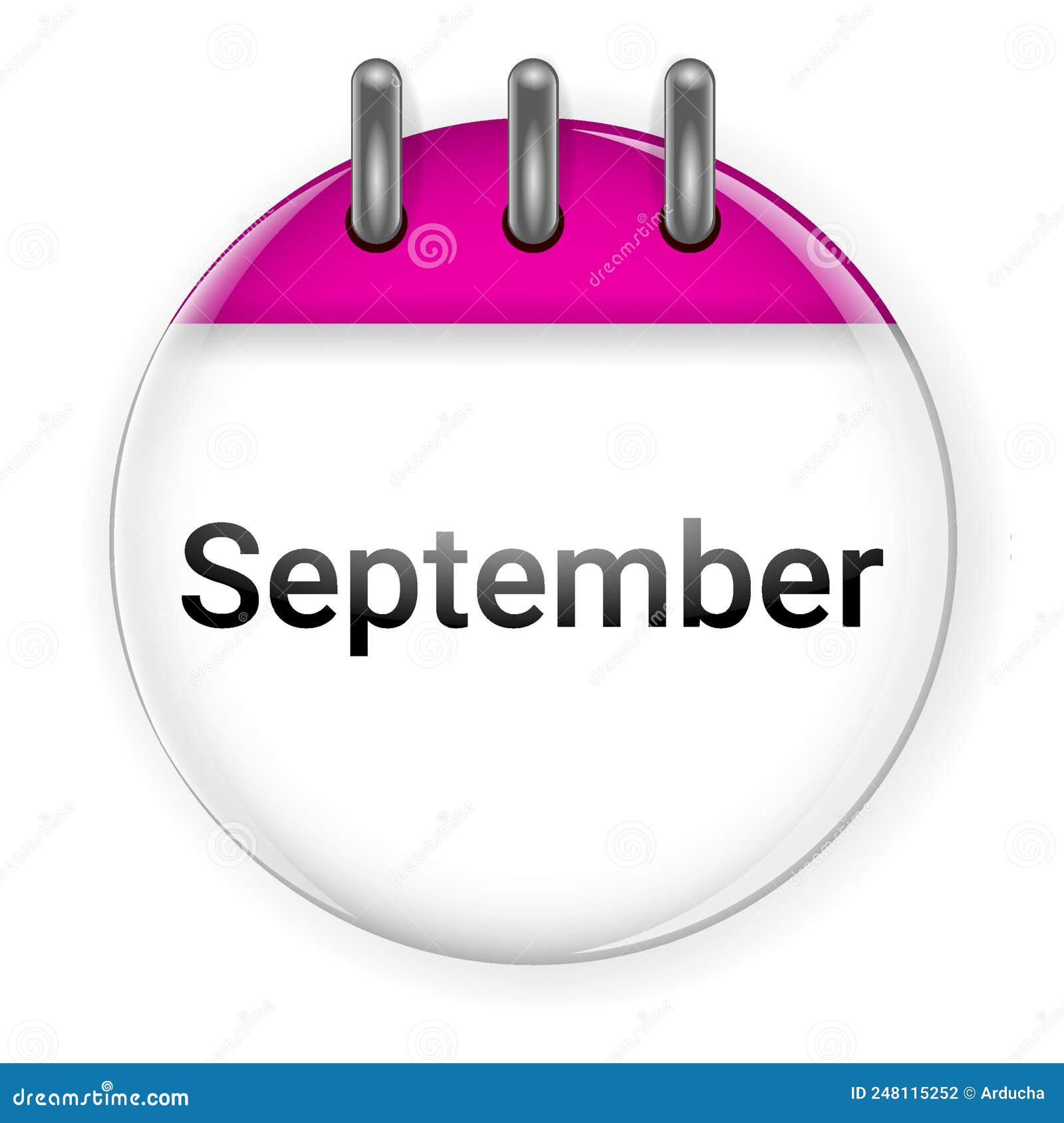 Circle 3d Calendar September Icon Stock Vector - Illustration of ...