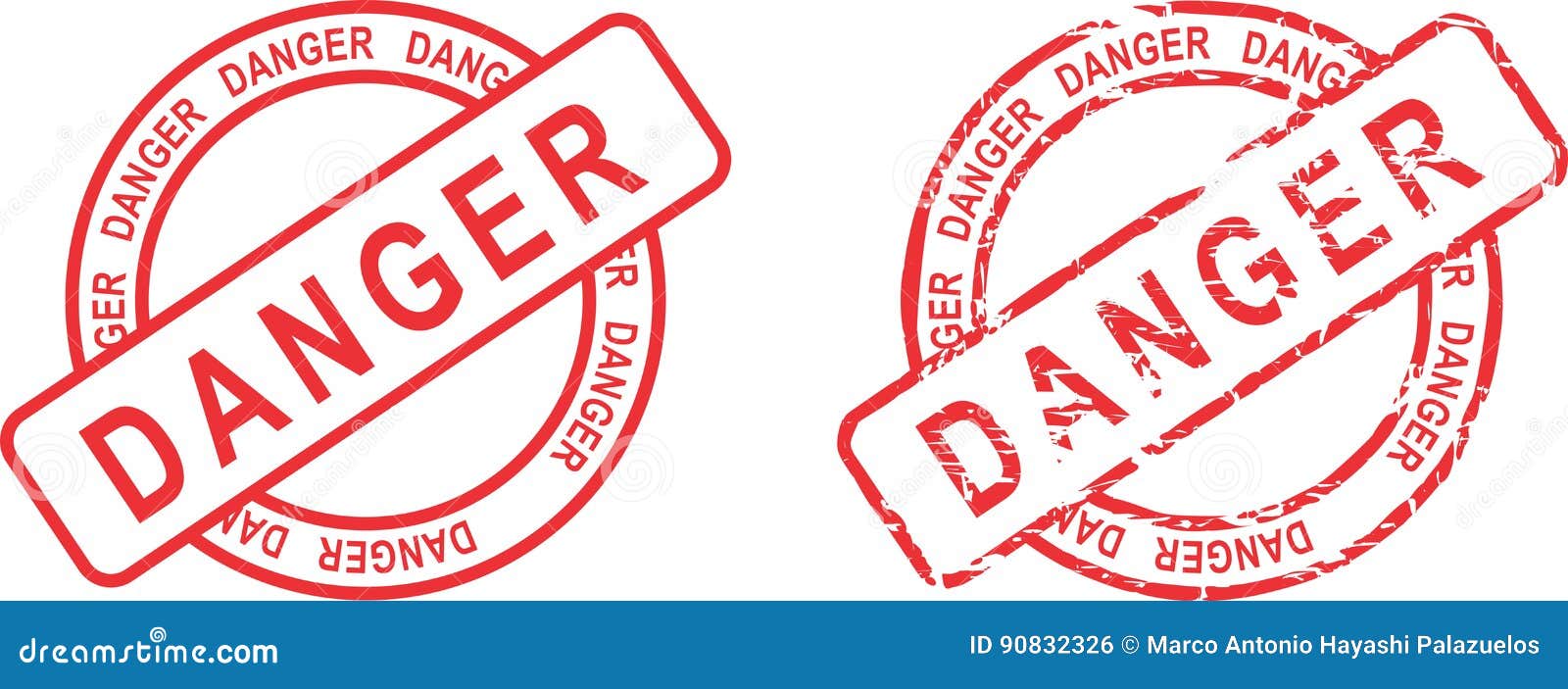Circle Danger Sticker Stamp Set Stock Vector - Illustration of textured ...