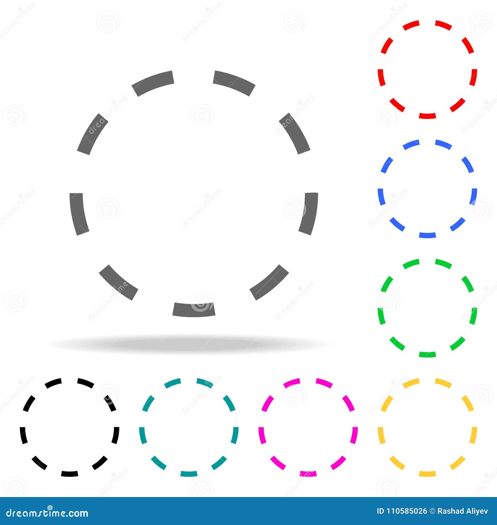 Circle Dash Icon. Elements in Multi Colored Icons for Mobile Concept ...