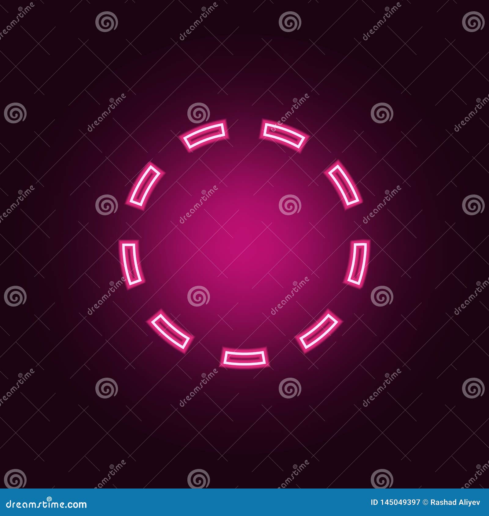 Circle Dash Icon. Elements of Web in Neon Style Icons Stock ...