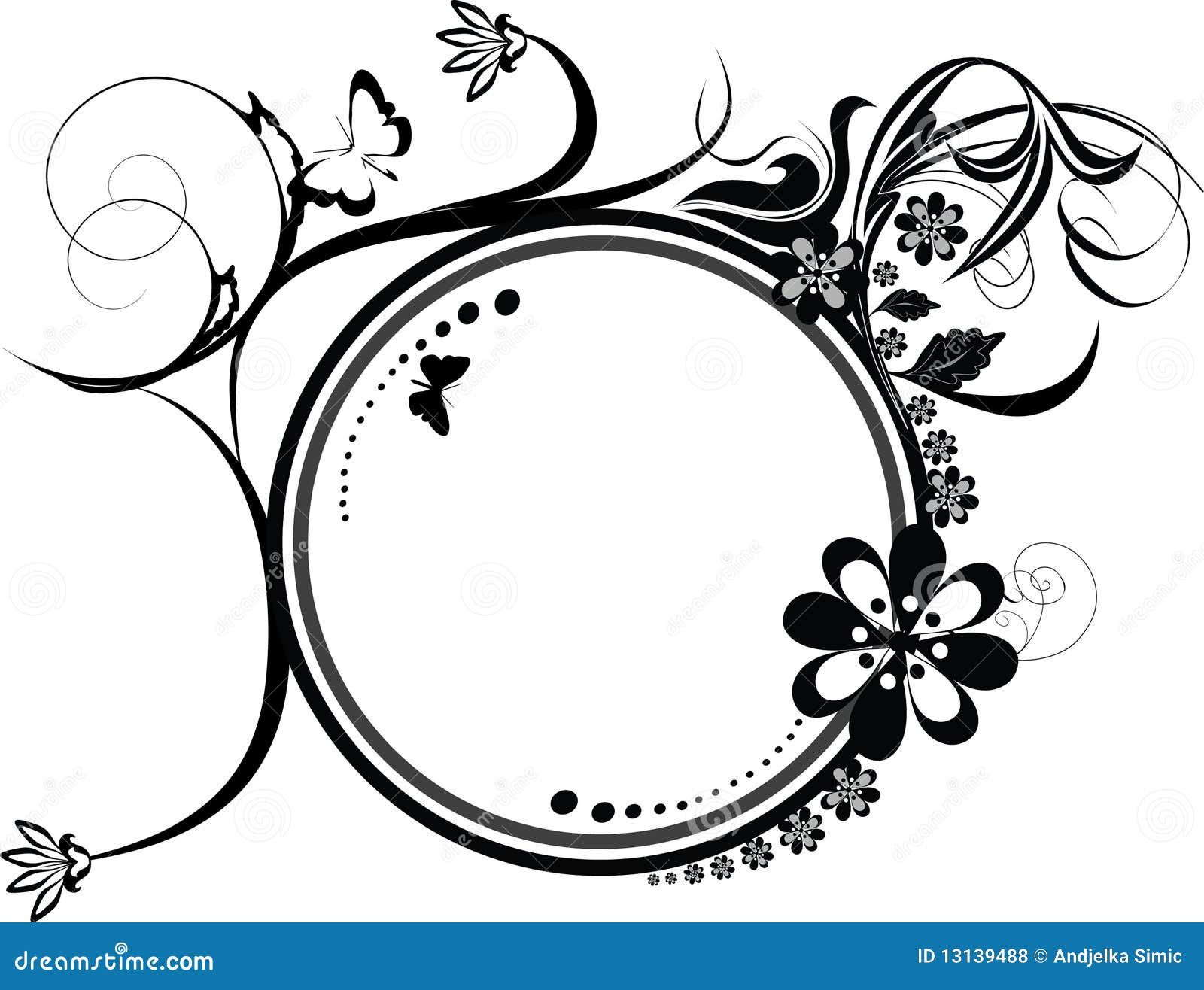 Circle Decorative Flourishes Ornament Stock Vector - Illustration of curve, frame: 13139488