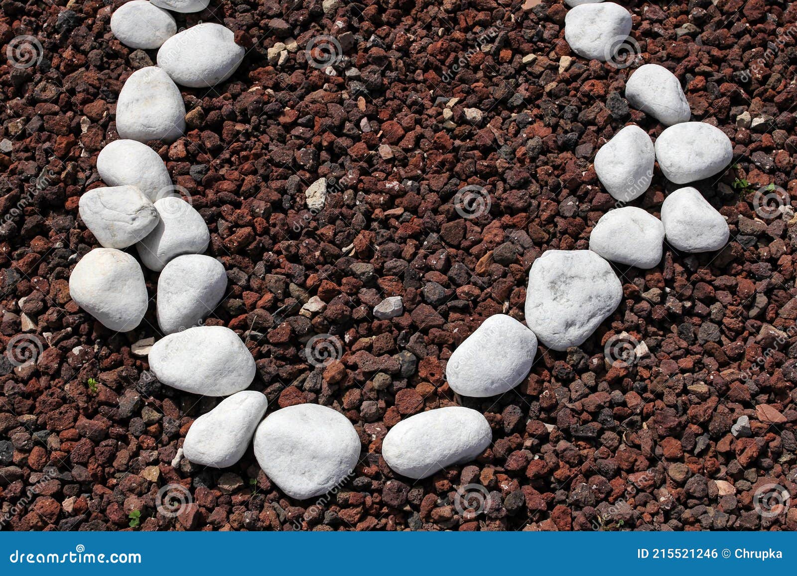 Decorative White Pebbles on Tiny Red Stock Photo - Image of mineral ...
