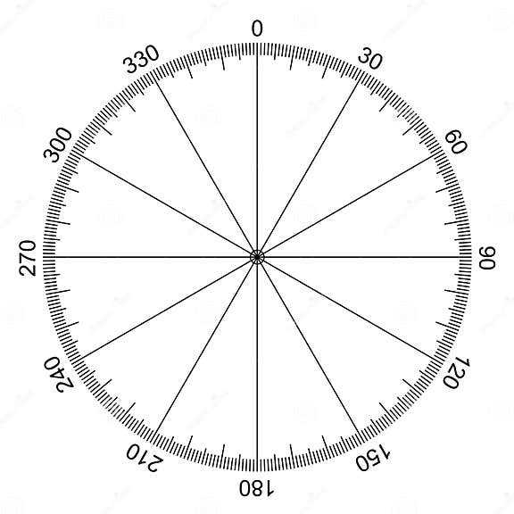 Circle with degrees marked stock vector. Illustration of graduation ...