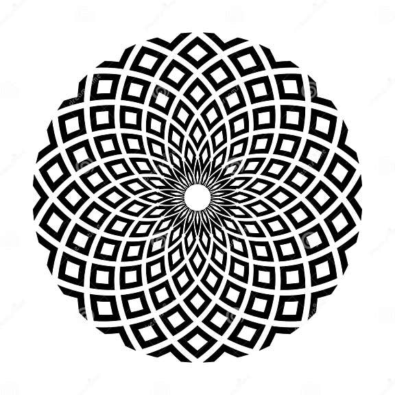 Circle Design Element. Abstract Geometric Rotation Pattern Stock Vector ...