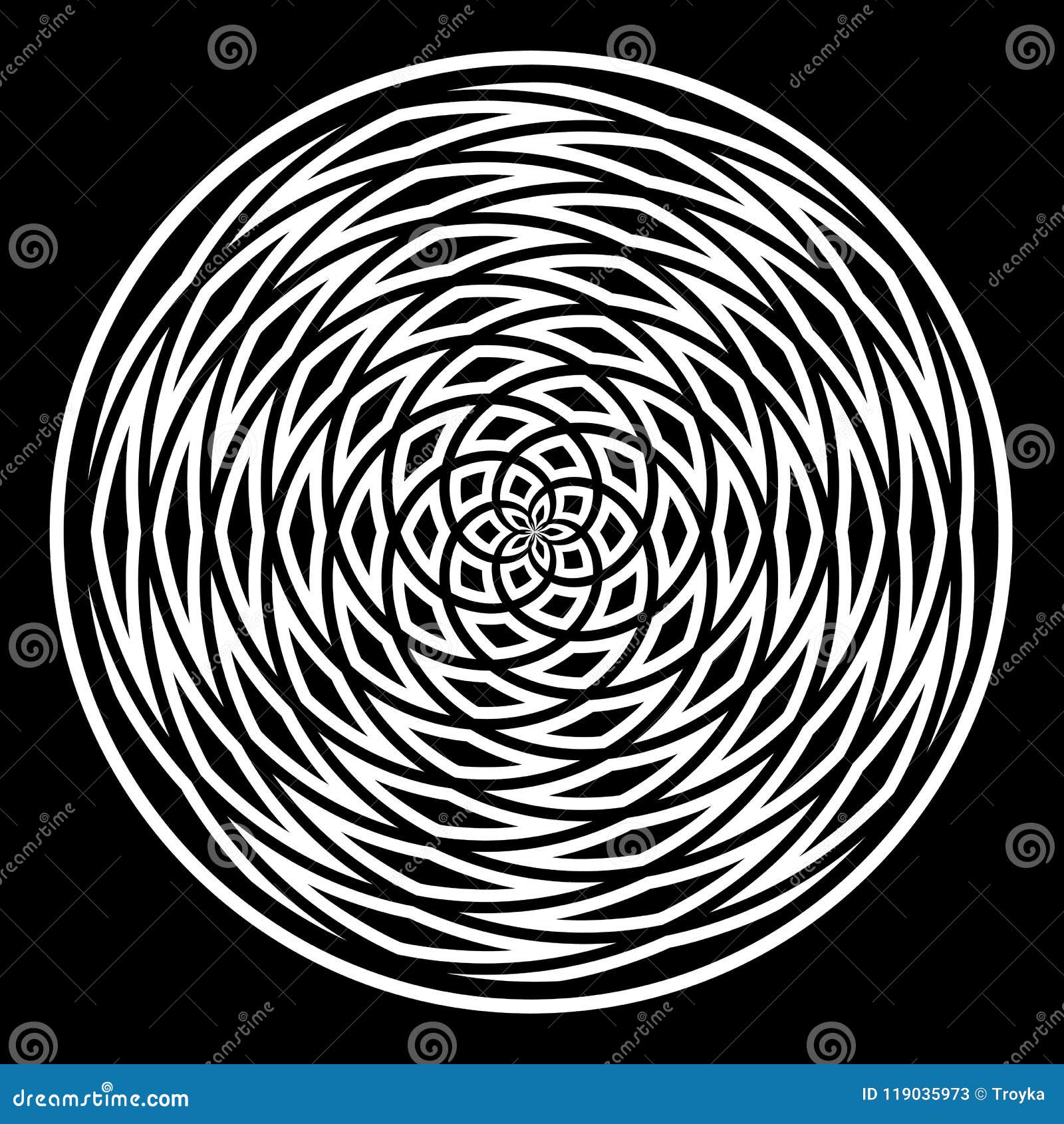 Circle Design Element. Abstract Geometric Rotation Pattern Stock Vector ...