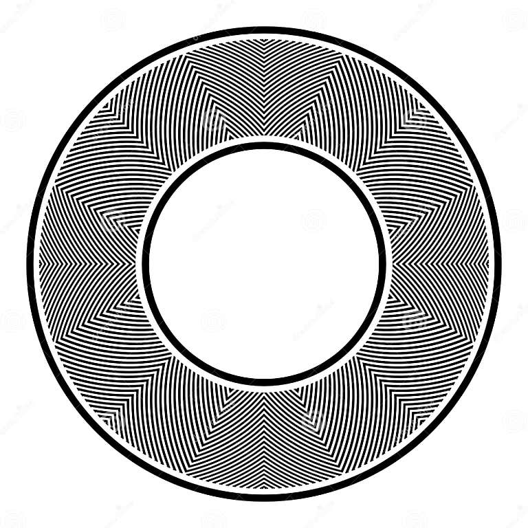 Circle Design Element. Geometric Pattern in Round Shape Stock Vector ...