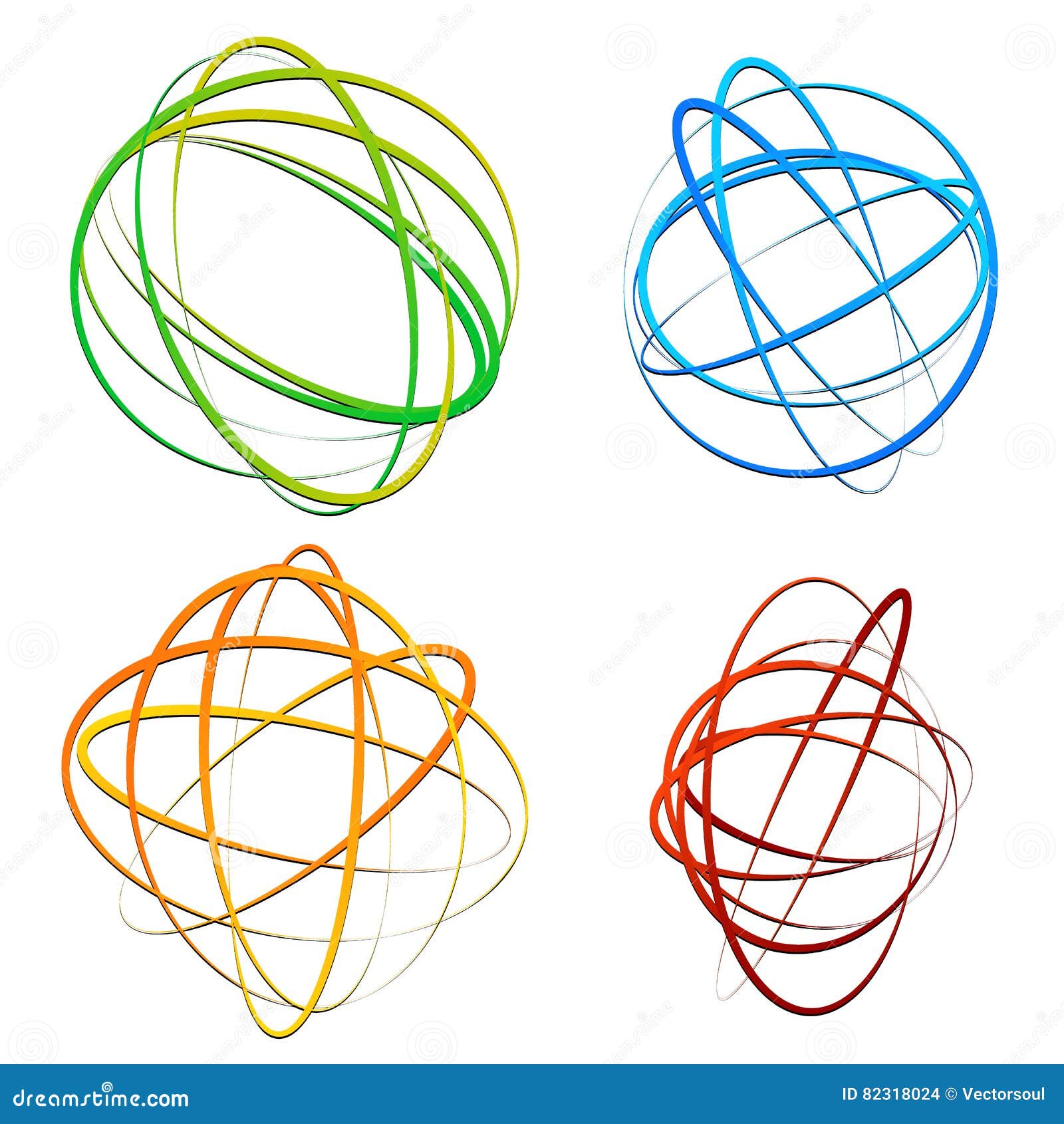 Circle Design Element with Random Oval, Ellipse Shapes Stock Vector ...