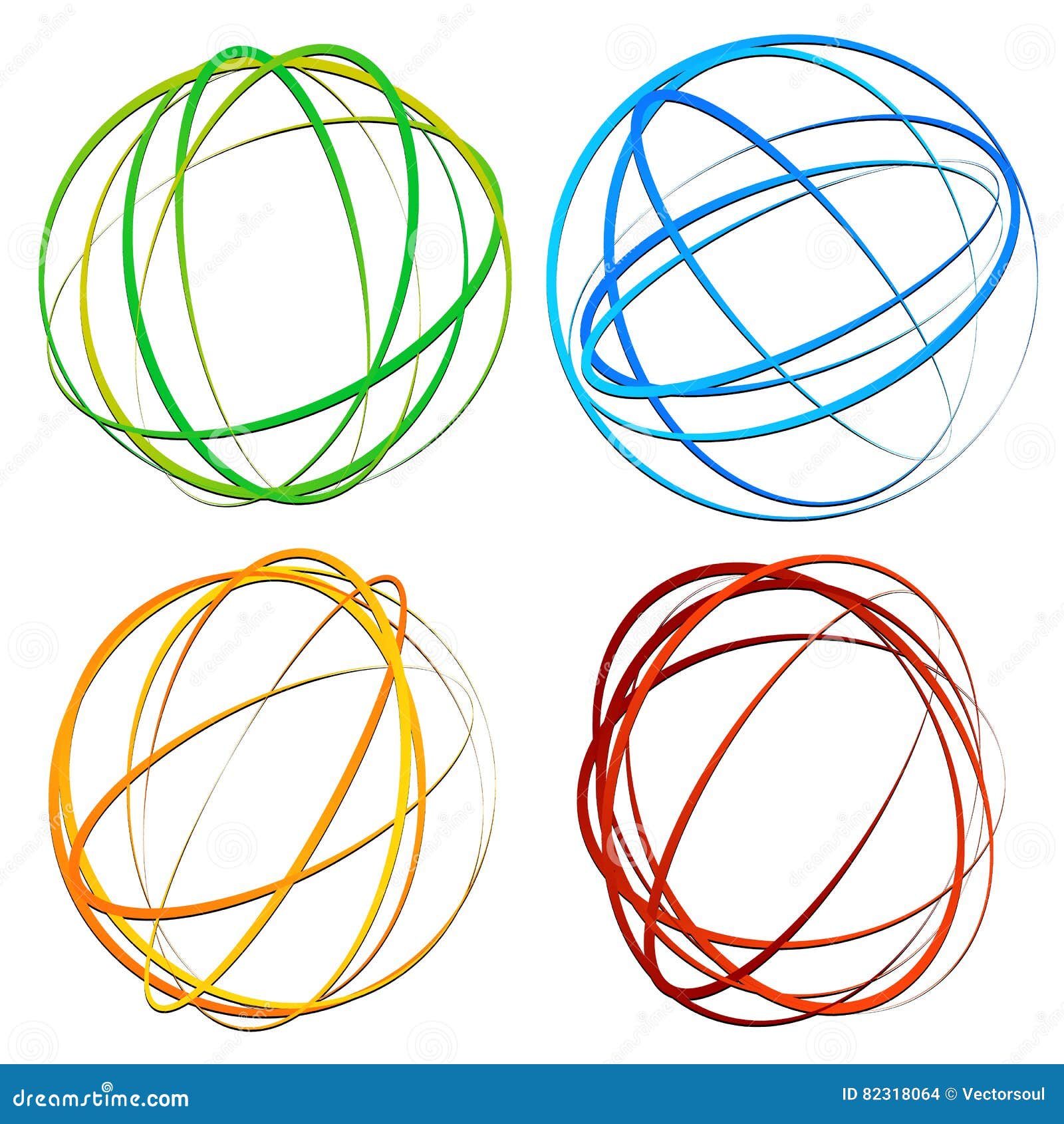 Circle Design Element with Random Oval, Ellipse Shapes Stock Vector ...