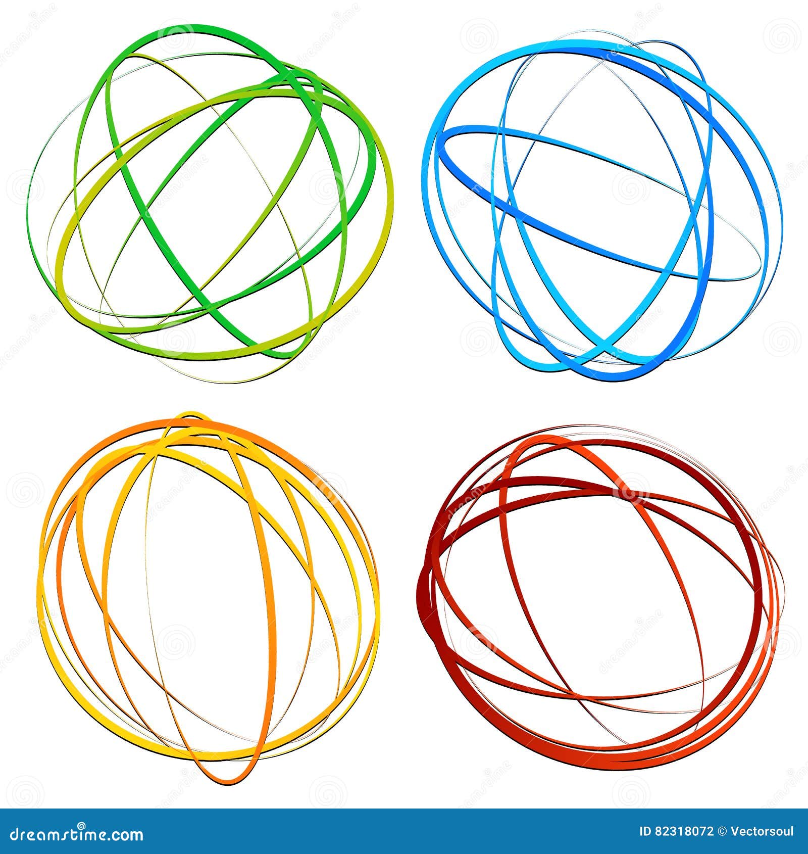 Circle Design Element with Random Oval, Ellipse Shapes Stock Vector ...