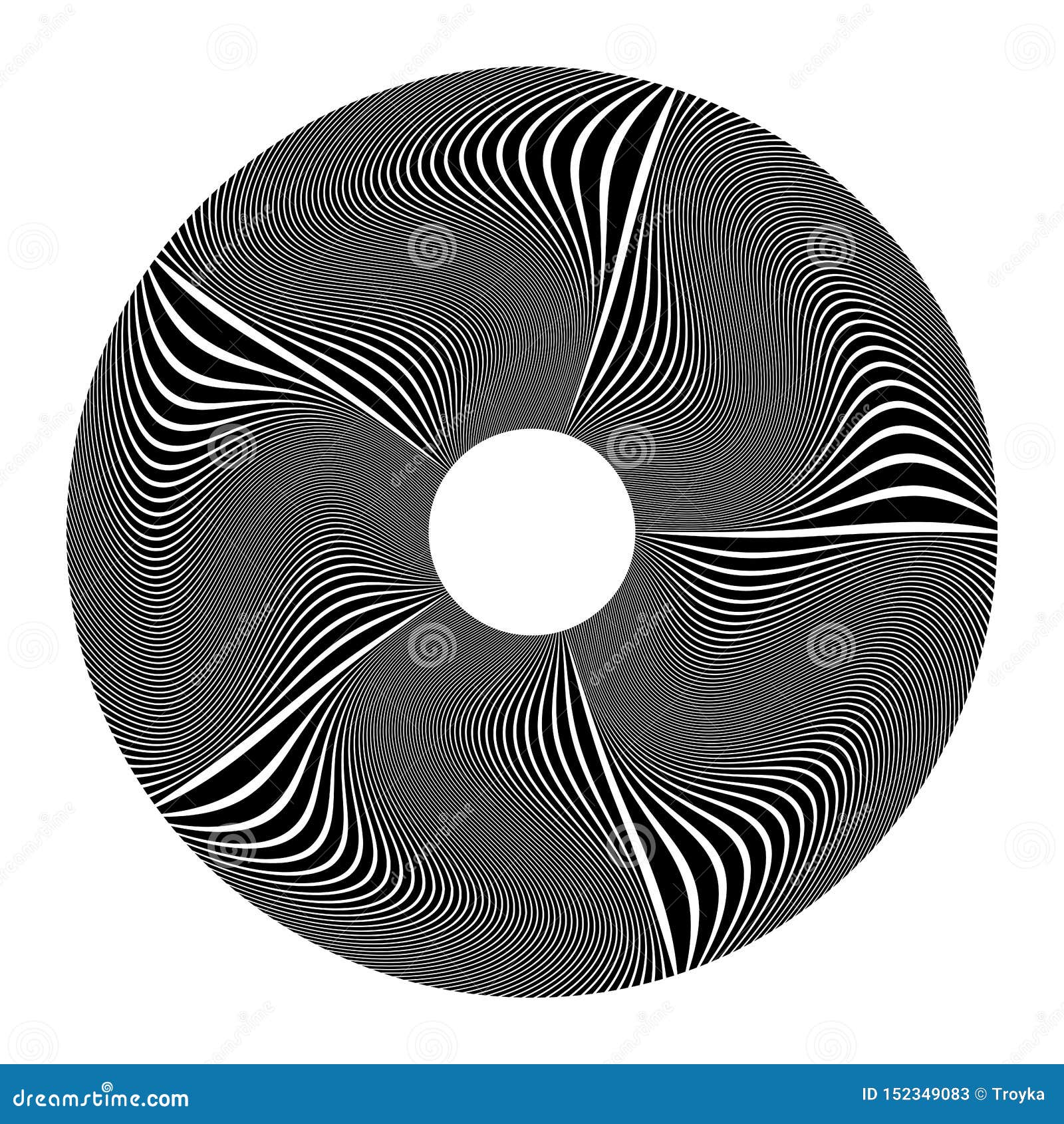 Circle Design Element. Wavy Lines Movement Illusion Stock Vector ...