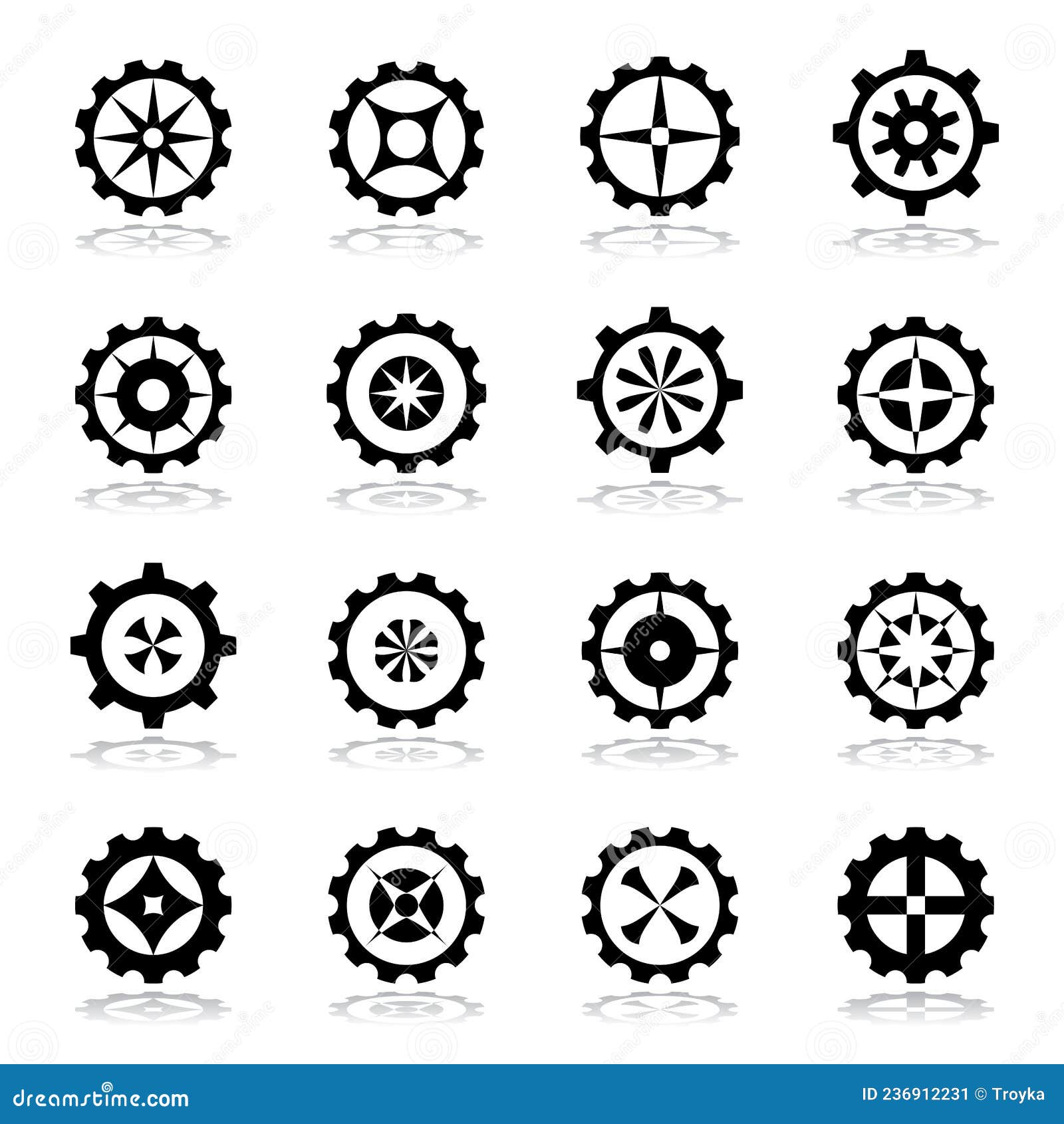Circle Design Elements. Abstract Gear Symbols Stock Vector ...